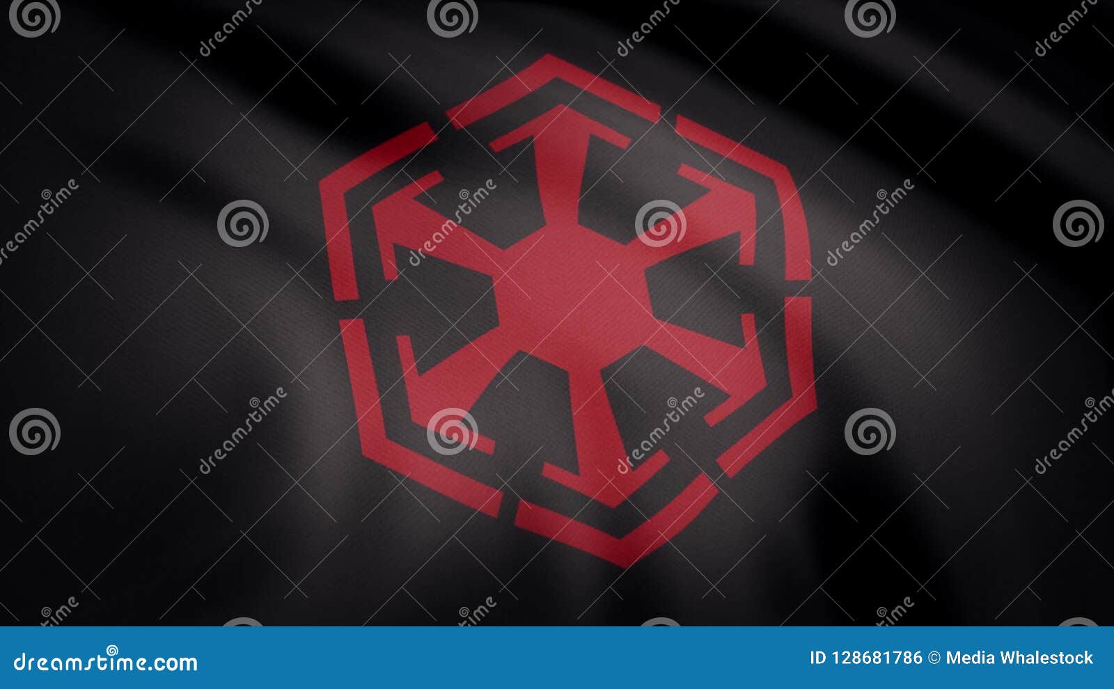 Waving in the Wind Flag with the Symbol of Sith Empire. the Animation ...