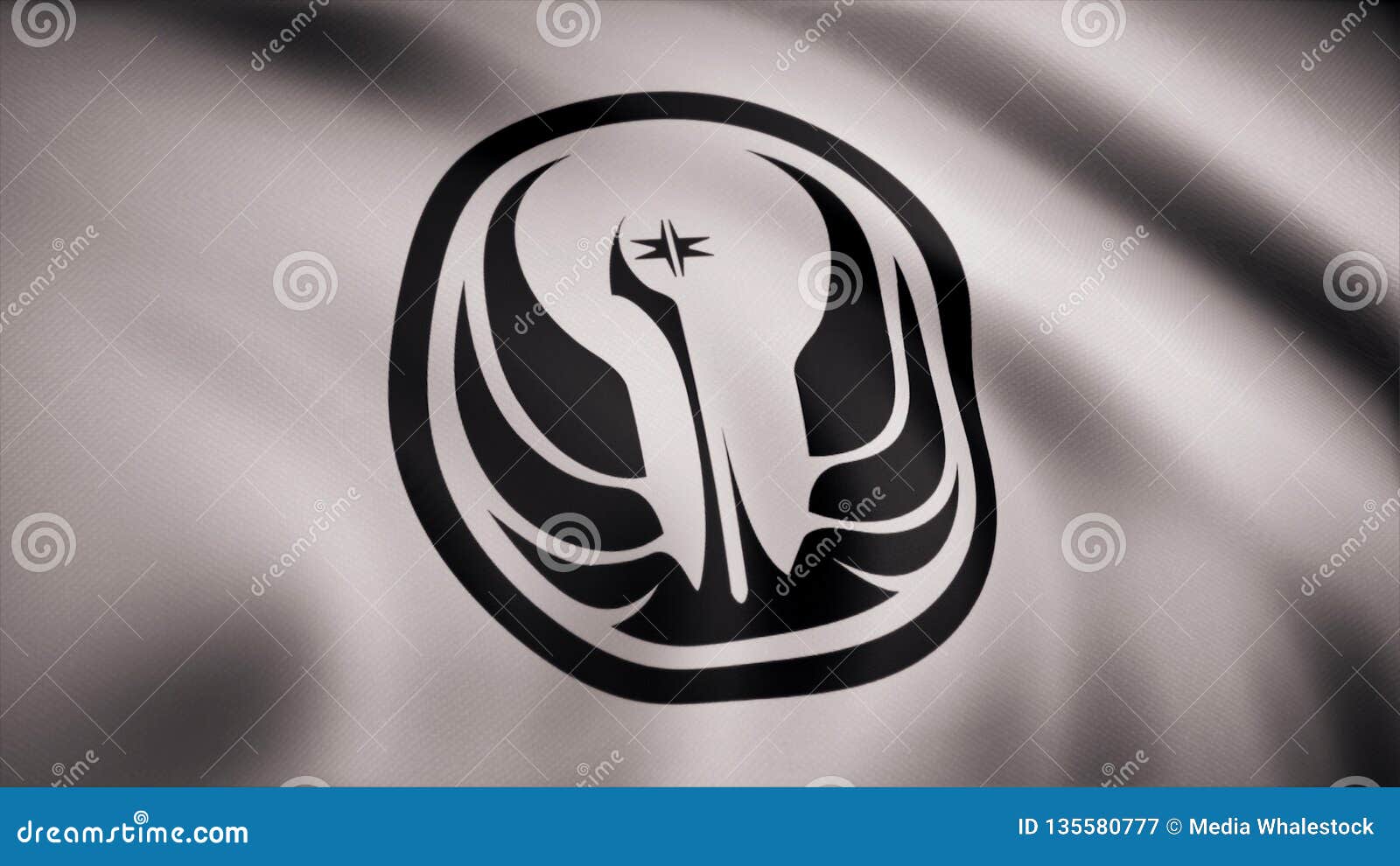 Waving in the Wind Flag with the Symbol of Star Wars. the Animation of ...