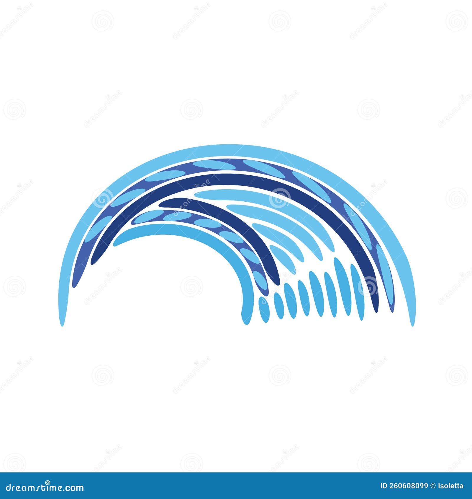 Wavy Blue Element. Vector Illustration Stock Vector - Illustration of ...