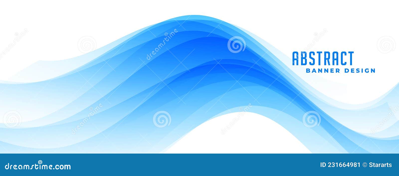 Wavy Abstract Blue Banner Design Stock Vector - Illustration of ...