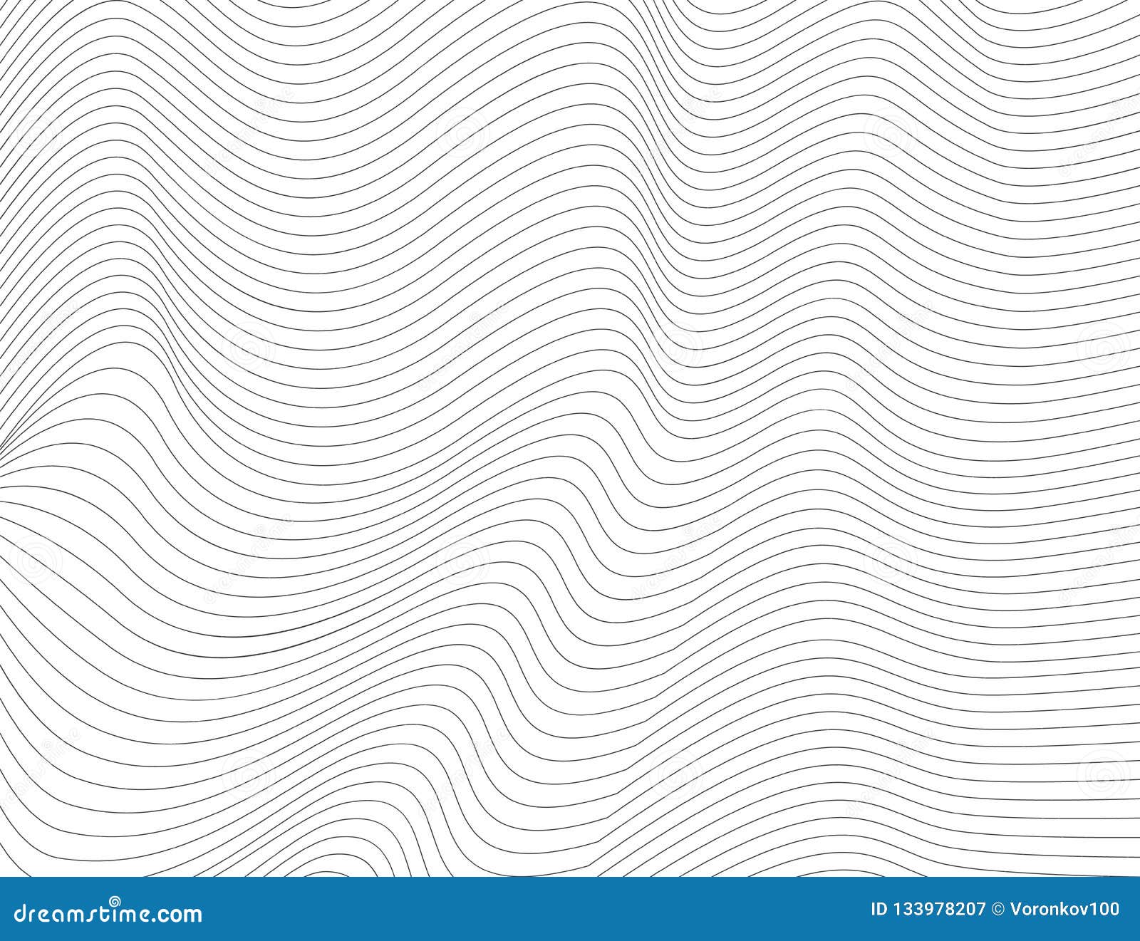 Wavy Abstract Dark Lines. Vector Texture Stripes Pattern, Isolated ...