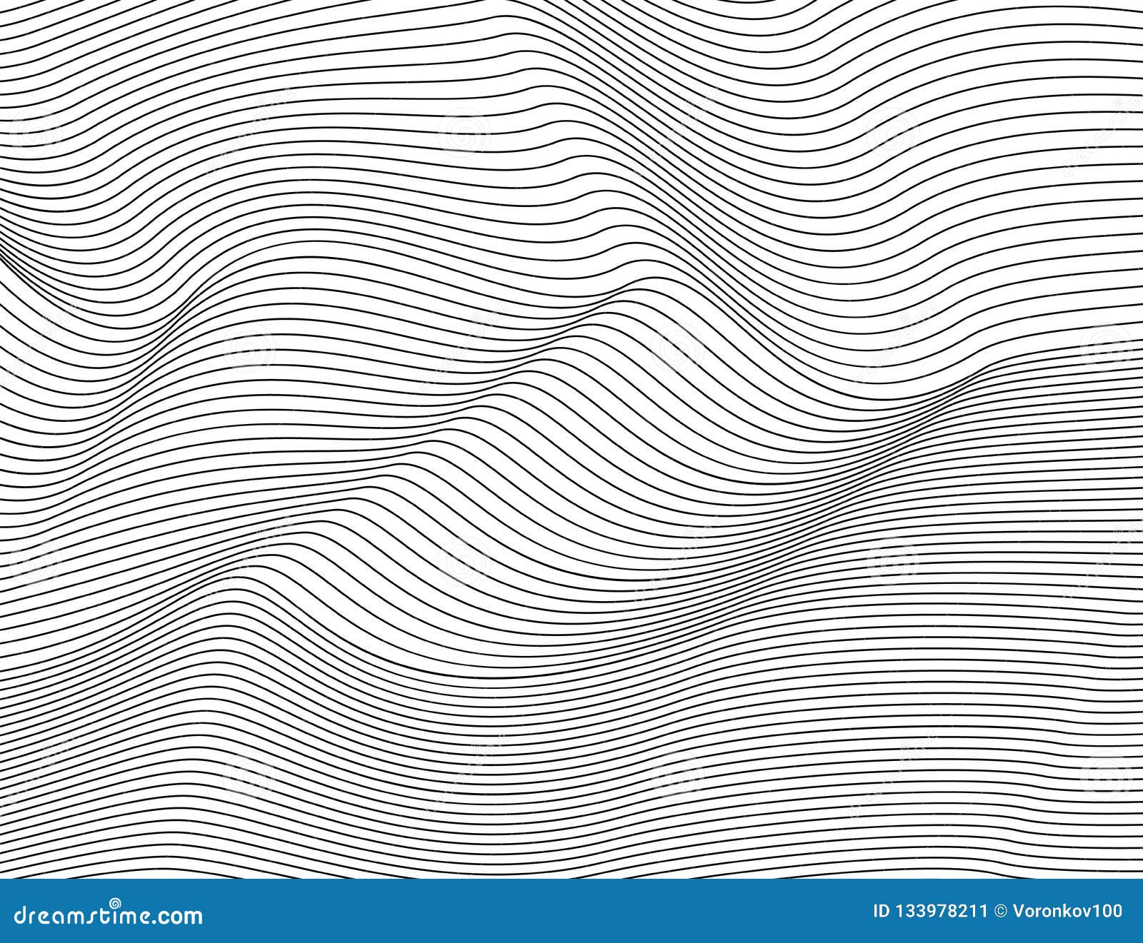 Wavy Abstract Dark Lines. Vector Texture Stripes Pattern, Isolated ...