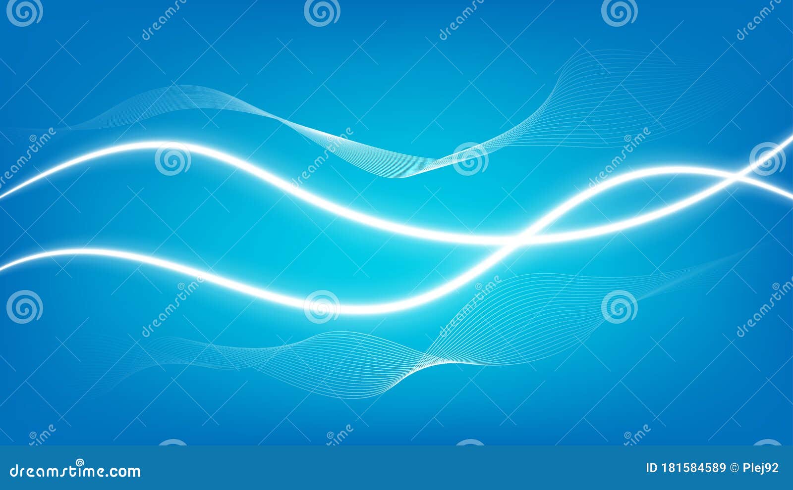 Wavy Abstract Neon Blue Background Stock Vector - Illustration of ...