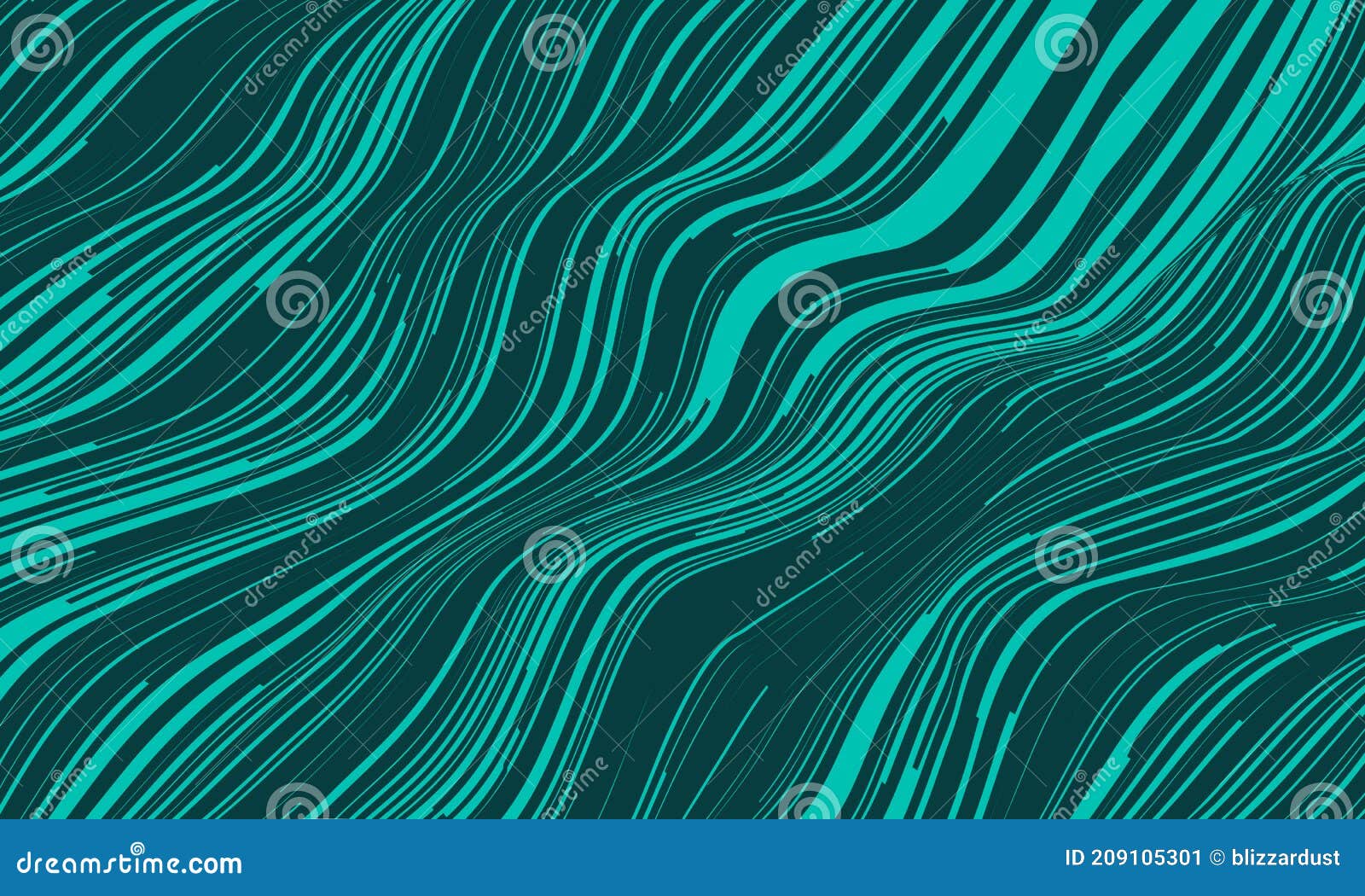 Abstract Wavy Ocean Lines on Green Stock Vector - Illustration of ...