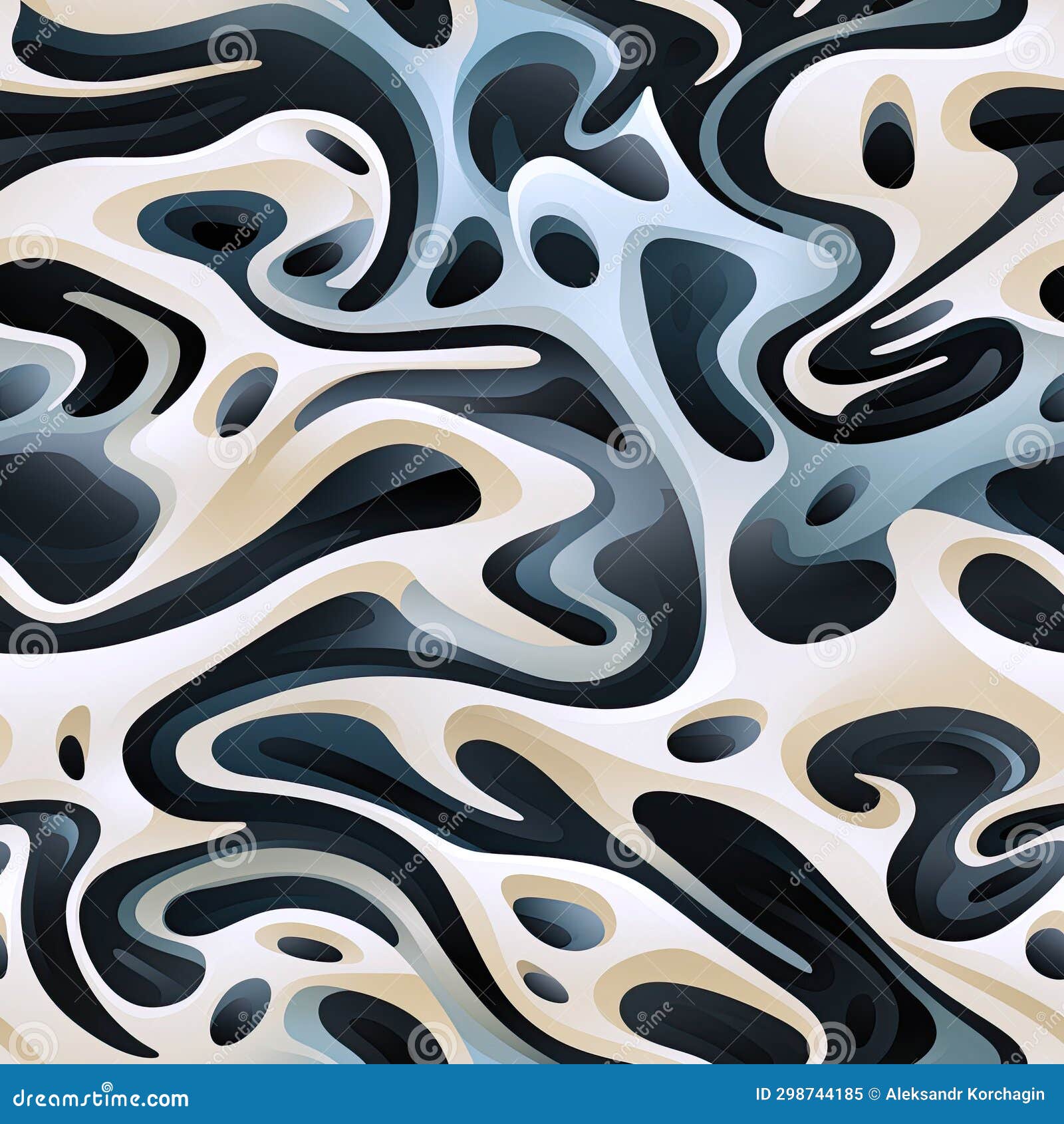 Wavy Abstract Pattern Texture with Volumetric 3d White Waves Lines on ...