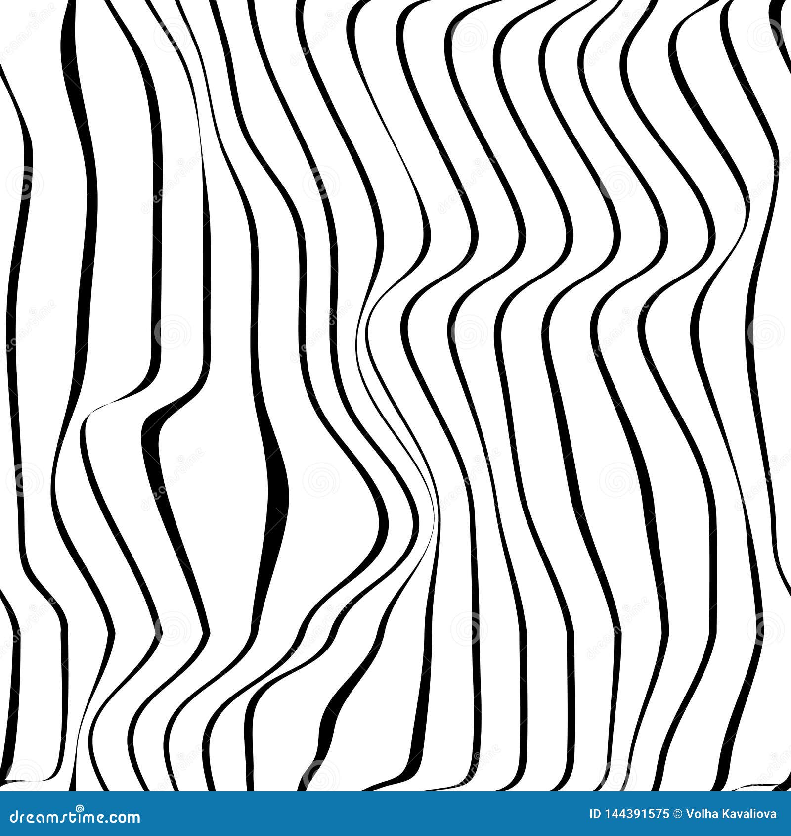 Wavy Abstract Seamless Background Pattern. Black and White Stock Vector ...