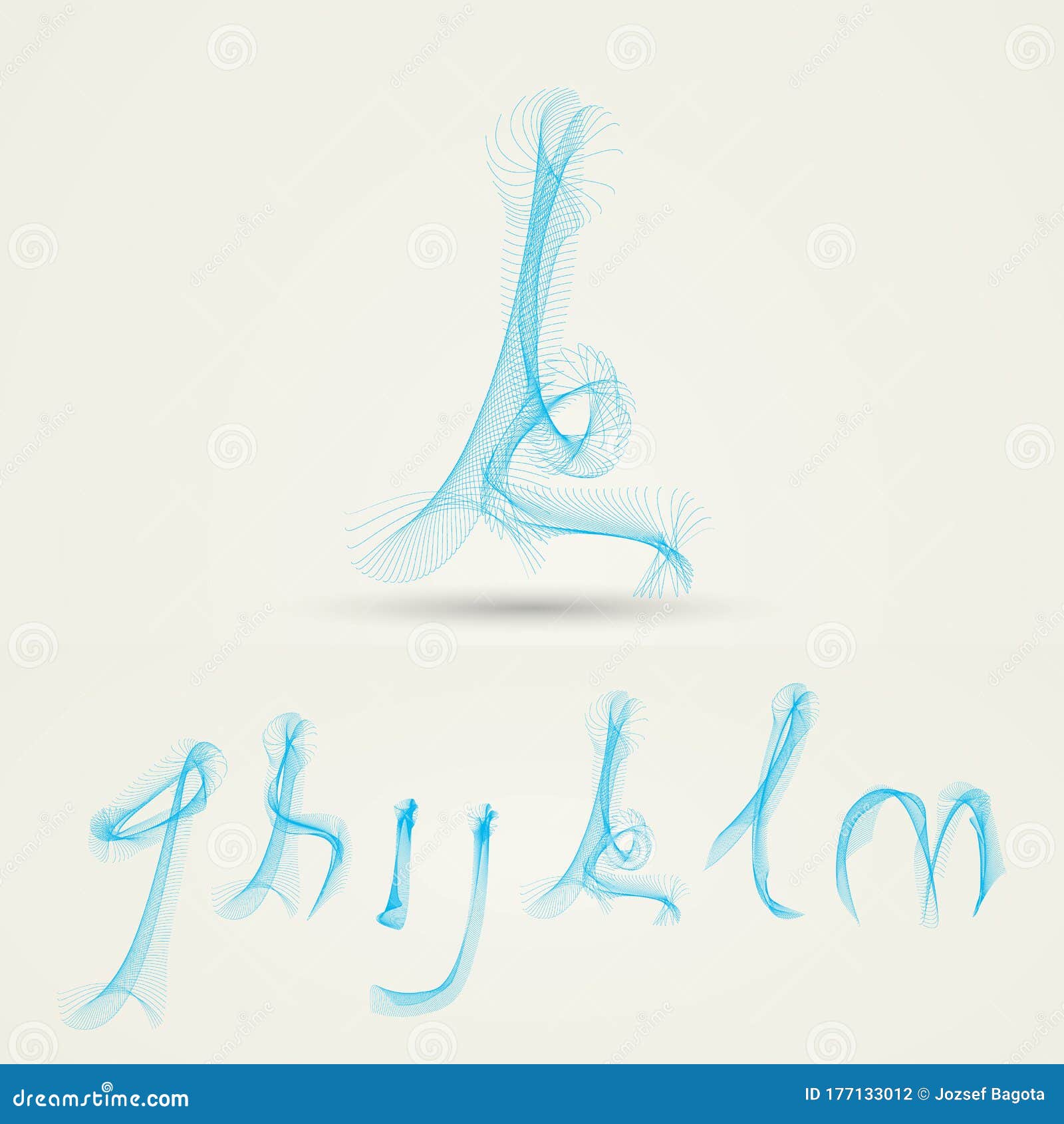 Wavy Alphabet Letters - Abstract Design Stock Vector - Illustration of ...