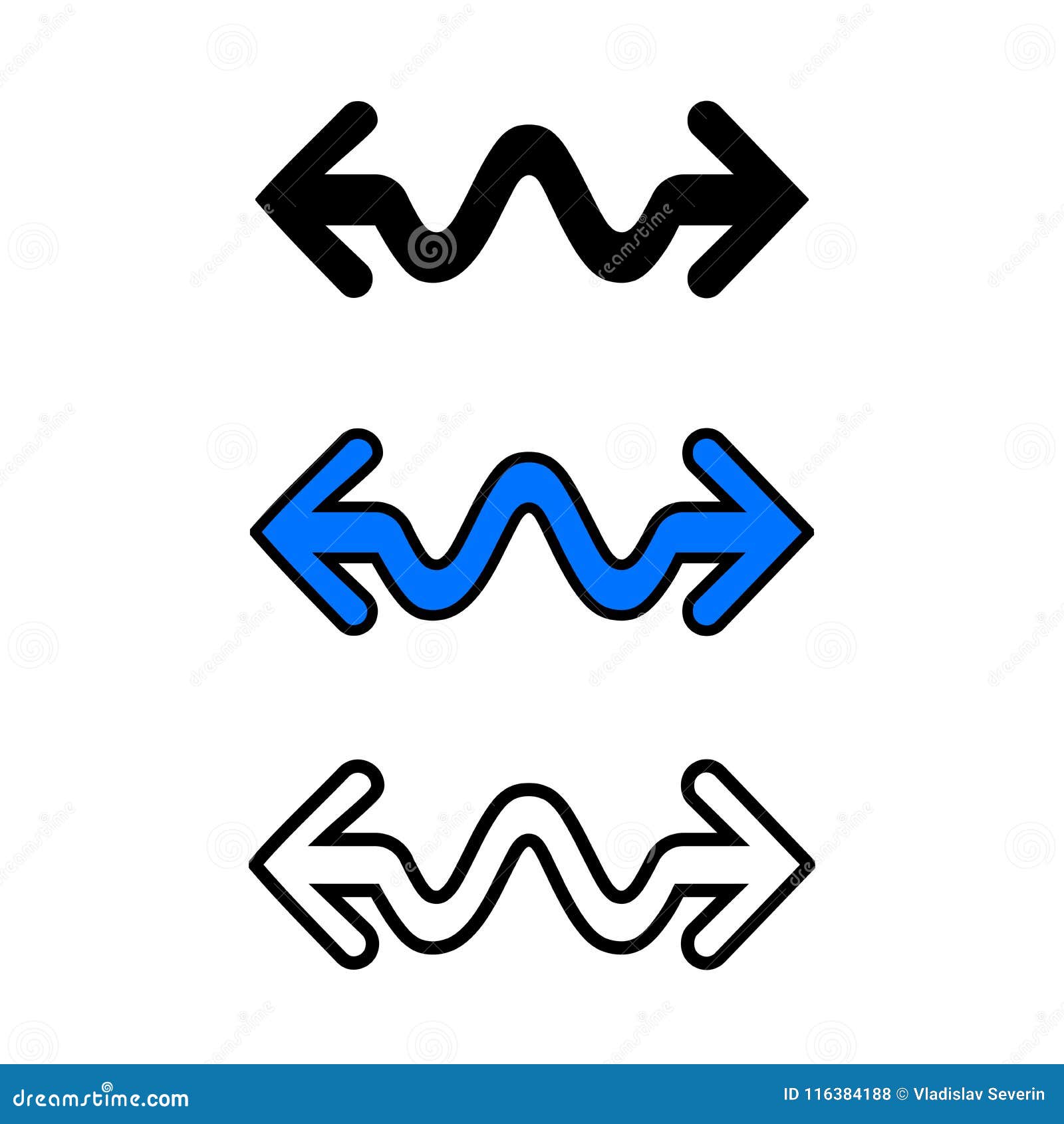 Wavy arrow icon stock illustration. Illustration of collection - 116384188