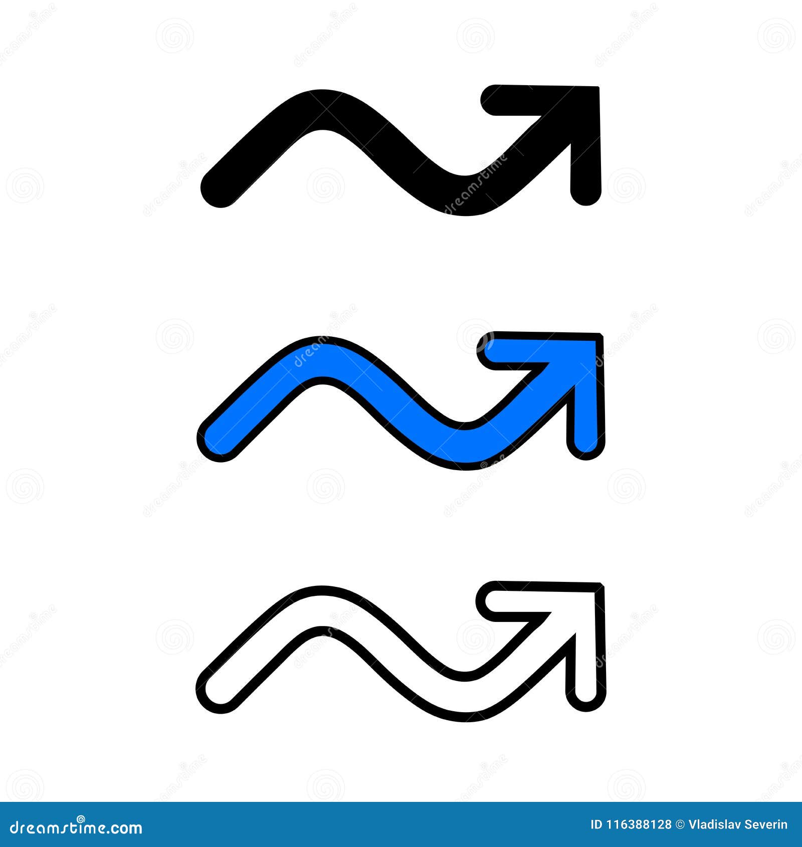 Wavy arrow icon stock illustration. Illustration of abstract - 116388128