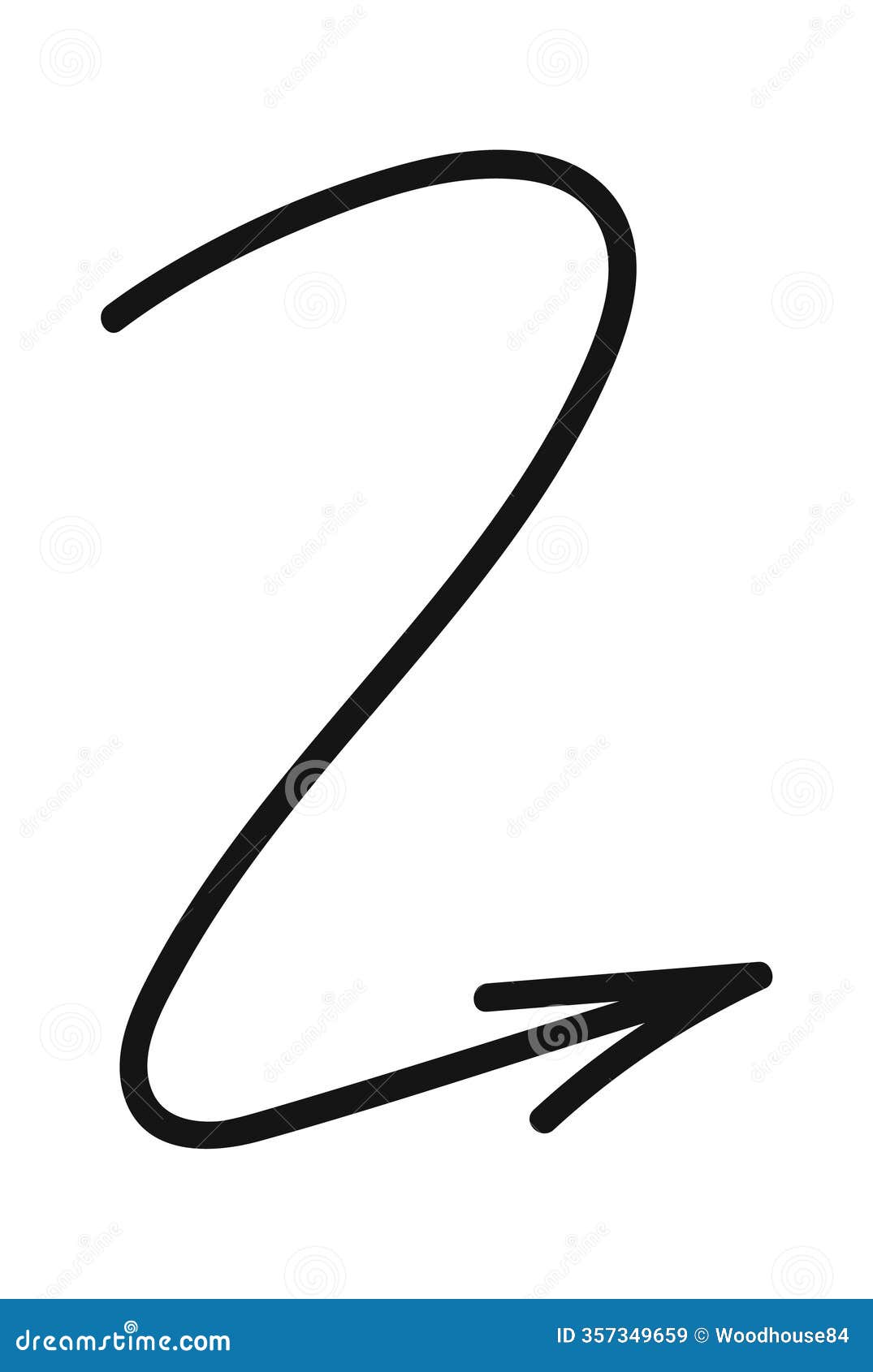 Wavy Arrow Pointer Doodle Design Stock Illustration - Illustration of ...