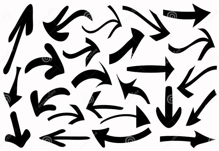 Wavy arrows collection stock vector. Illustration of orientation - 16384637