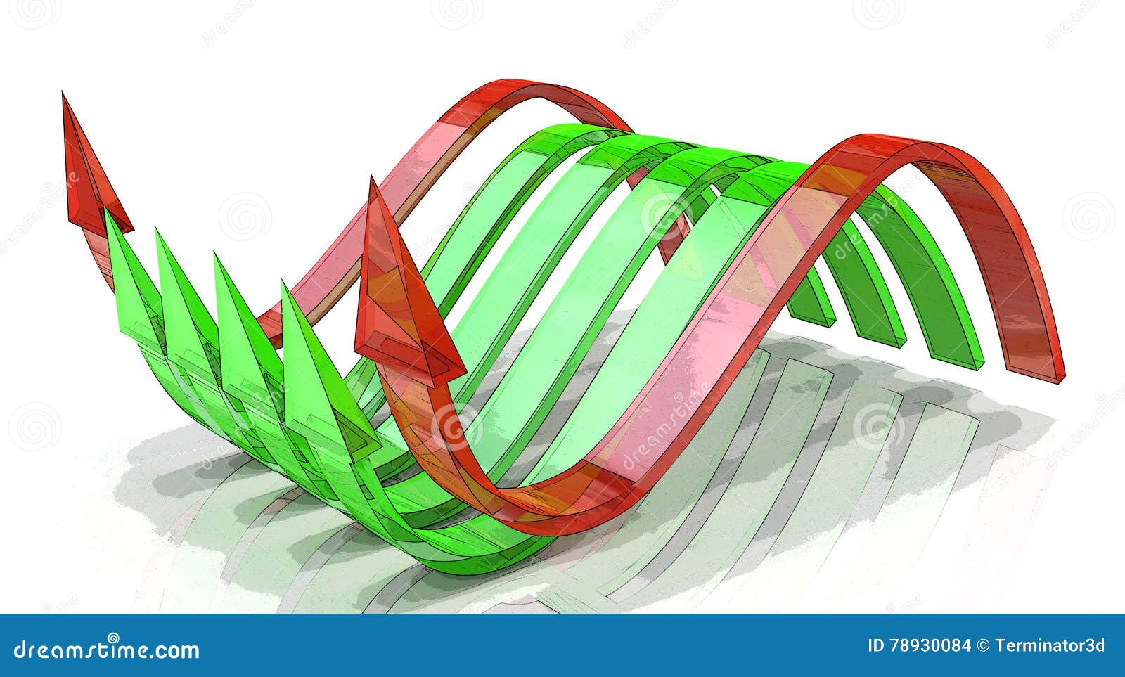 Wavy arrows development stock illustration. Illustration of market ...