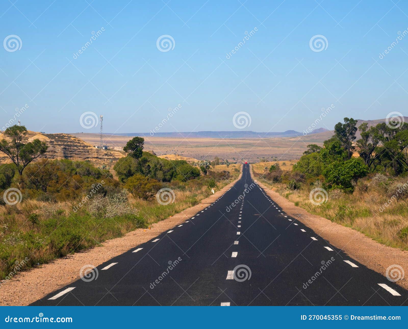 Wavy Asphalt Road in a Hilly Landscape, Southern Madagascar Stock Image ...