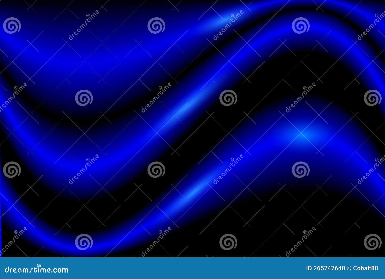 Wavy Background, Blue Waves on Black Stock Vector - Illustration of ...