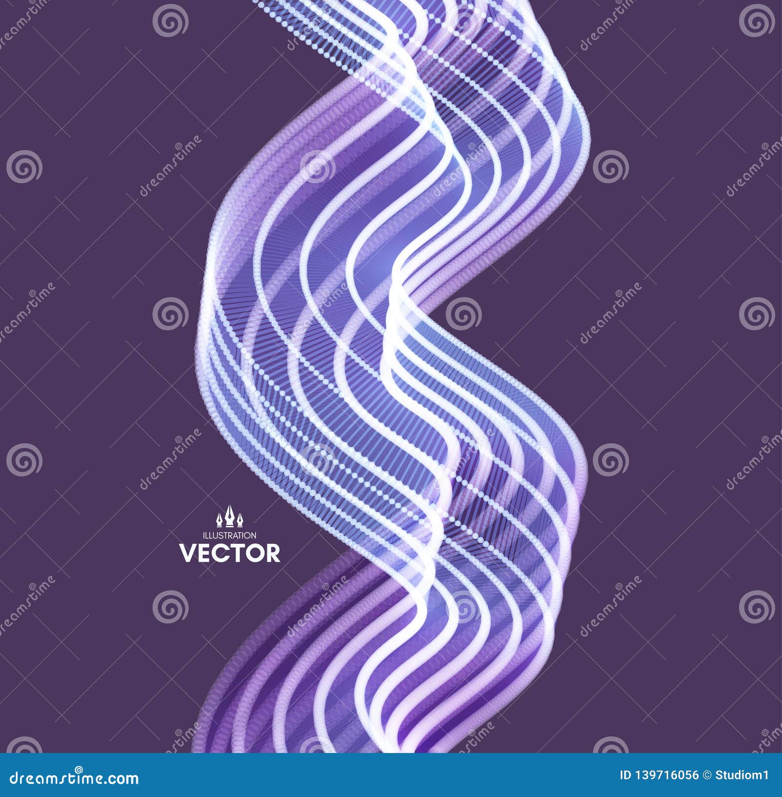 Wavy Background with Motion Effect. 3d Technology Style Stock Vector ...