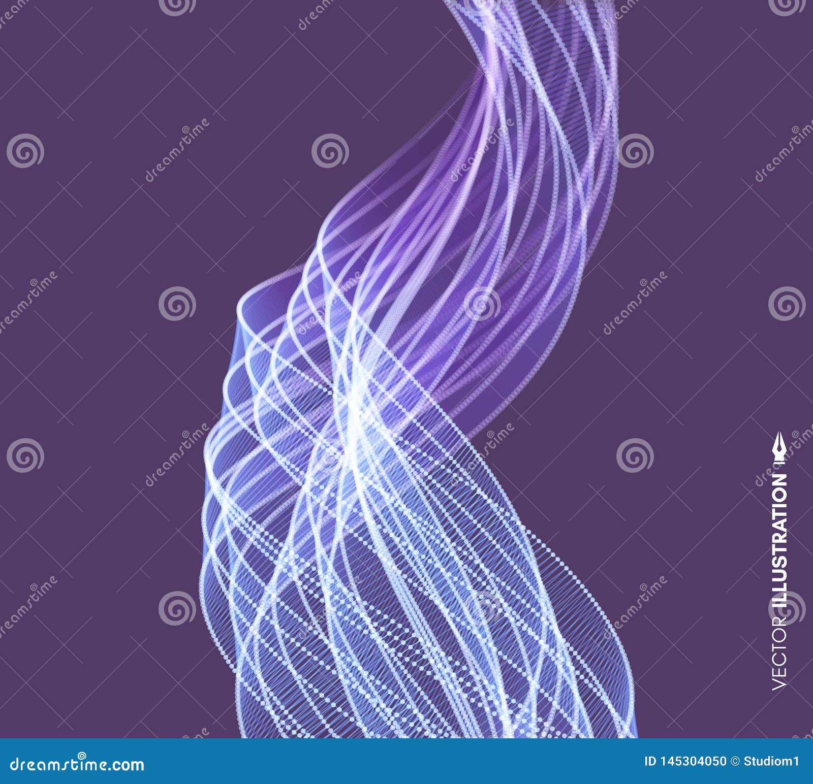 Wavy Background with Motion Effect. 3d Technology Style Stock Vector ...