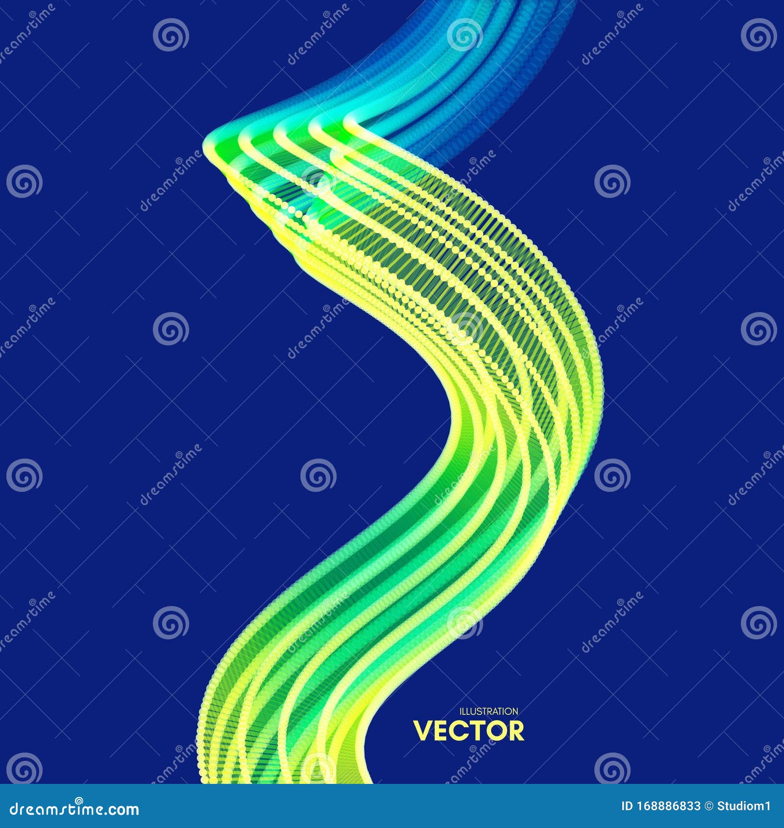 Wavy Background with Motion Effect. 3d Technology Style Stock Vector ...