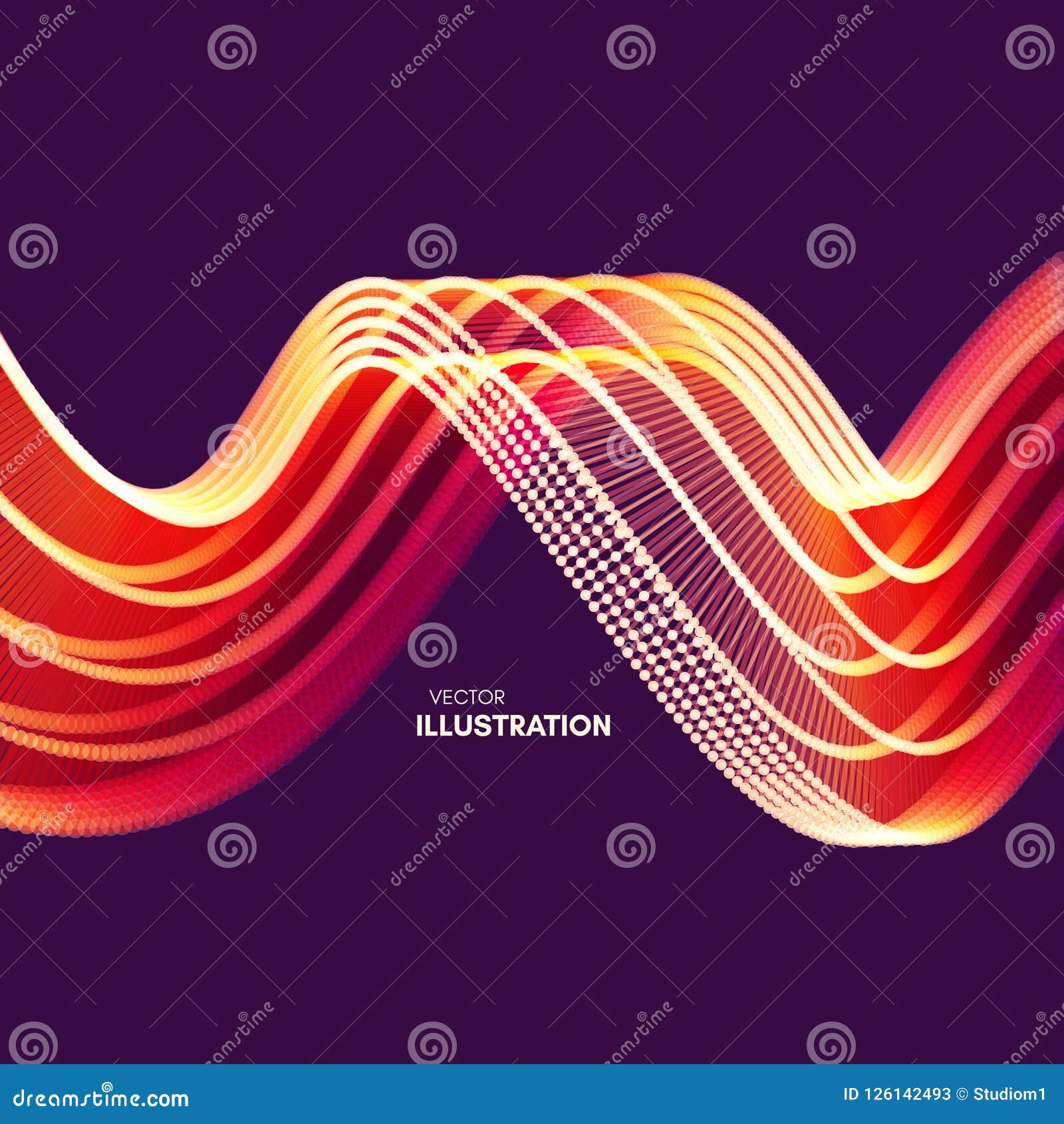 Wavy Background with Motion Effect. 3d Technology Style. Vector ...