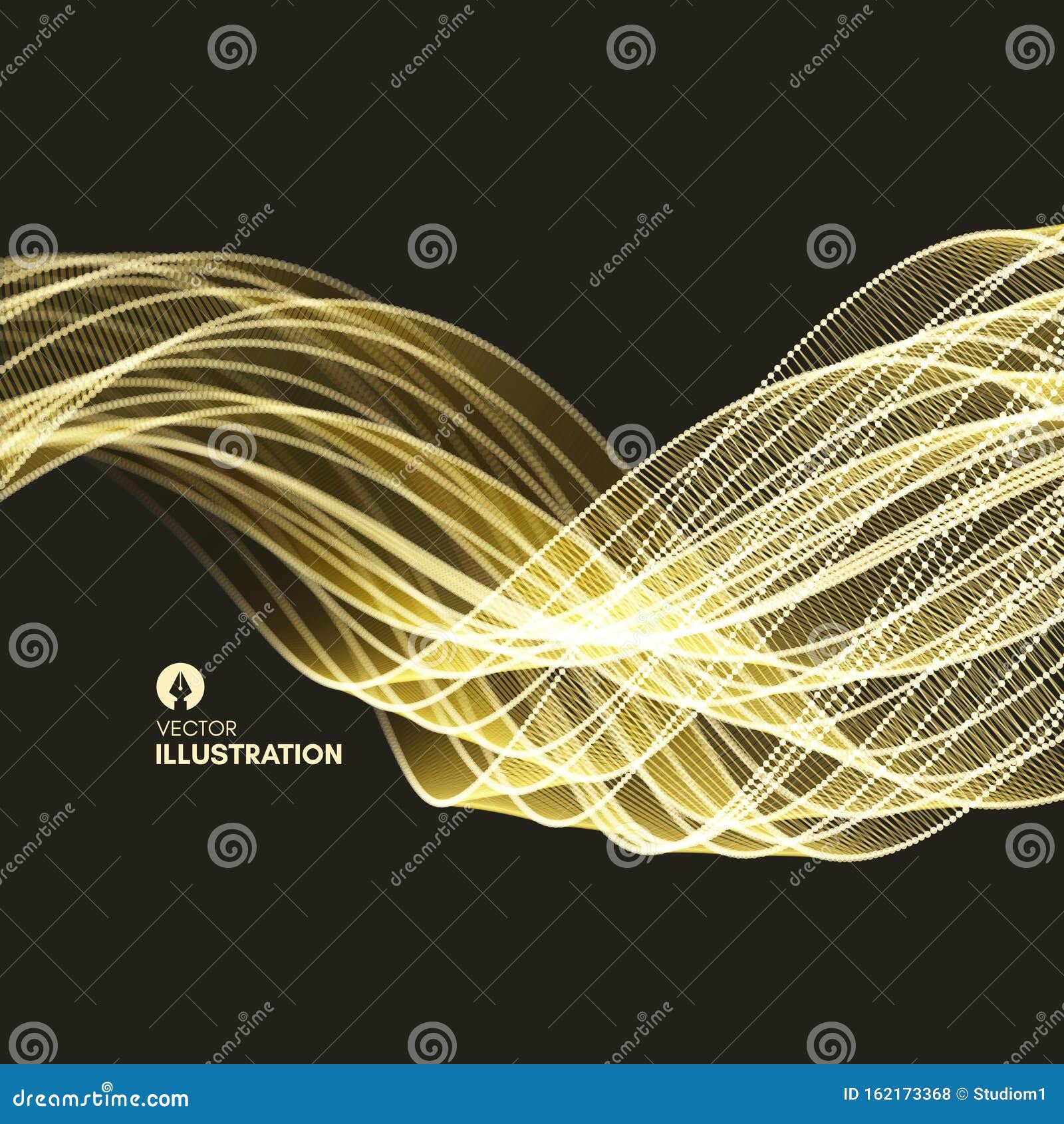 Wavy Background with Motion Effect. 3d Technology Style Stock Vector ...