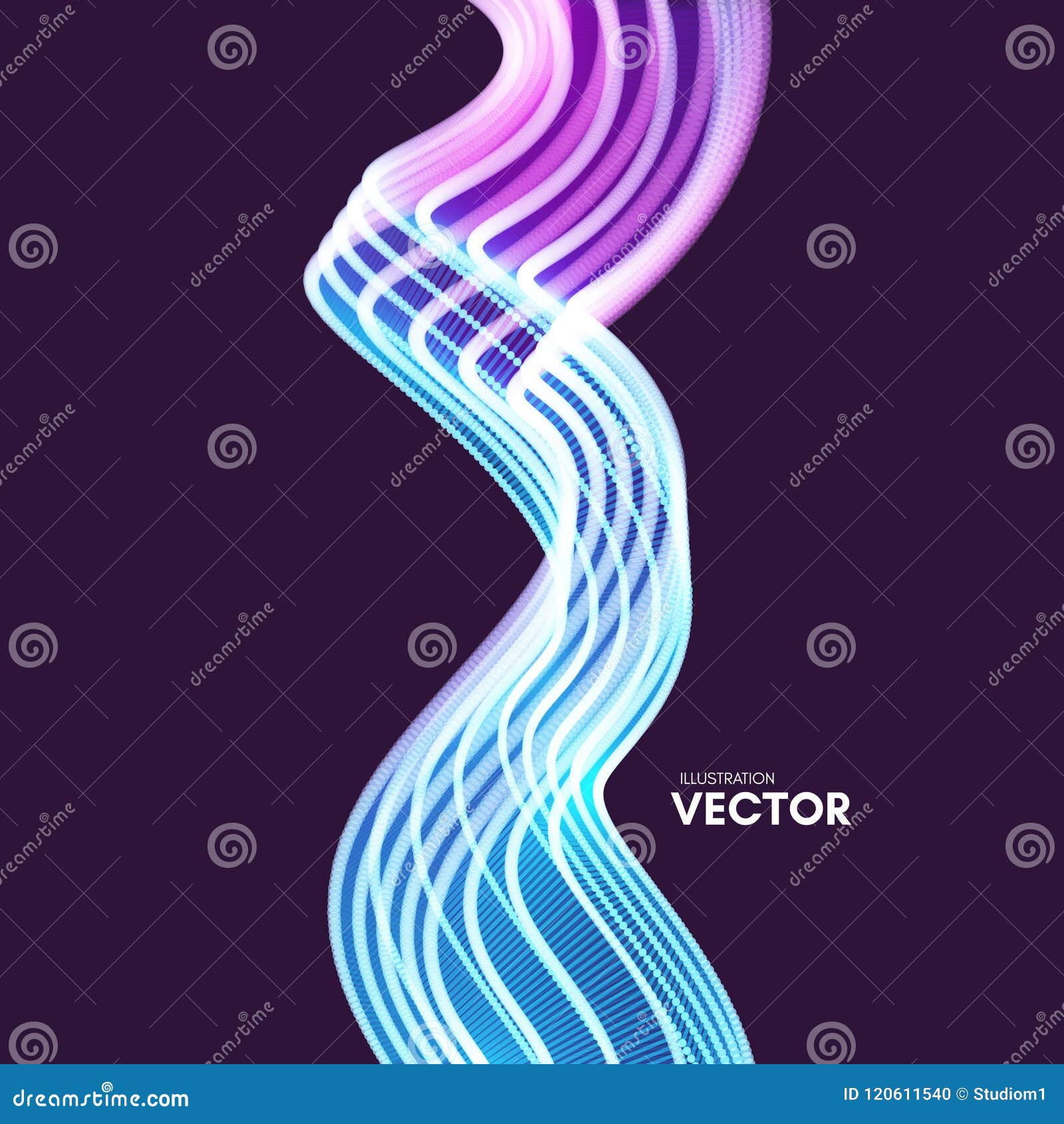 Wavy Background with Motion Effect. 3d Technology Style Stock Vector ...