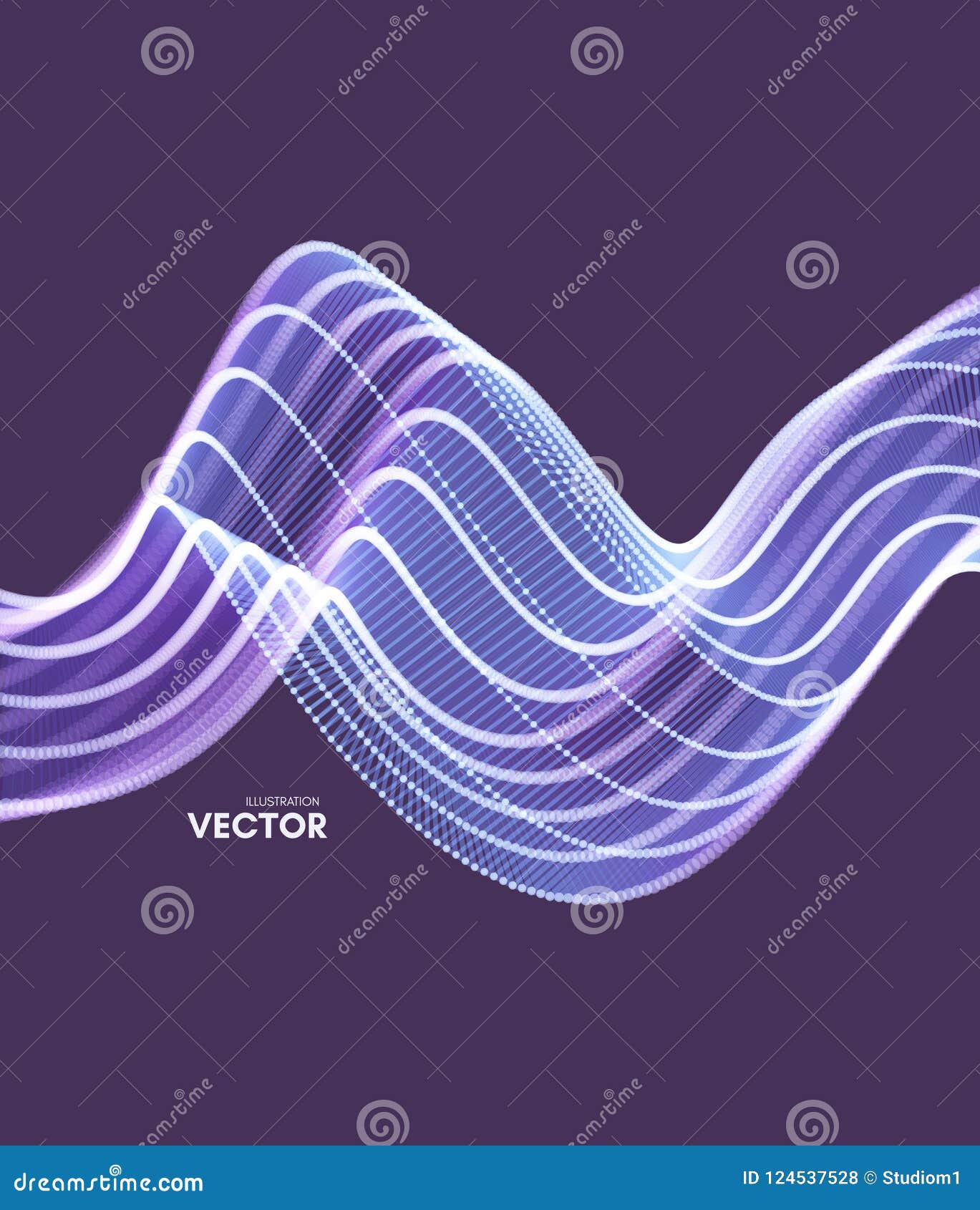 Wavy Background with Motion Effect. 3d Technology Style Stock Vector ...