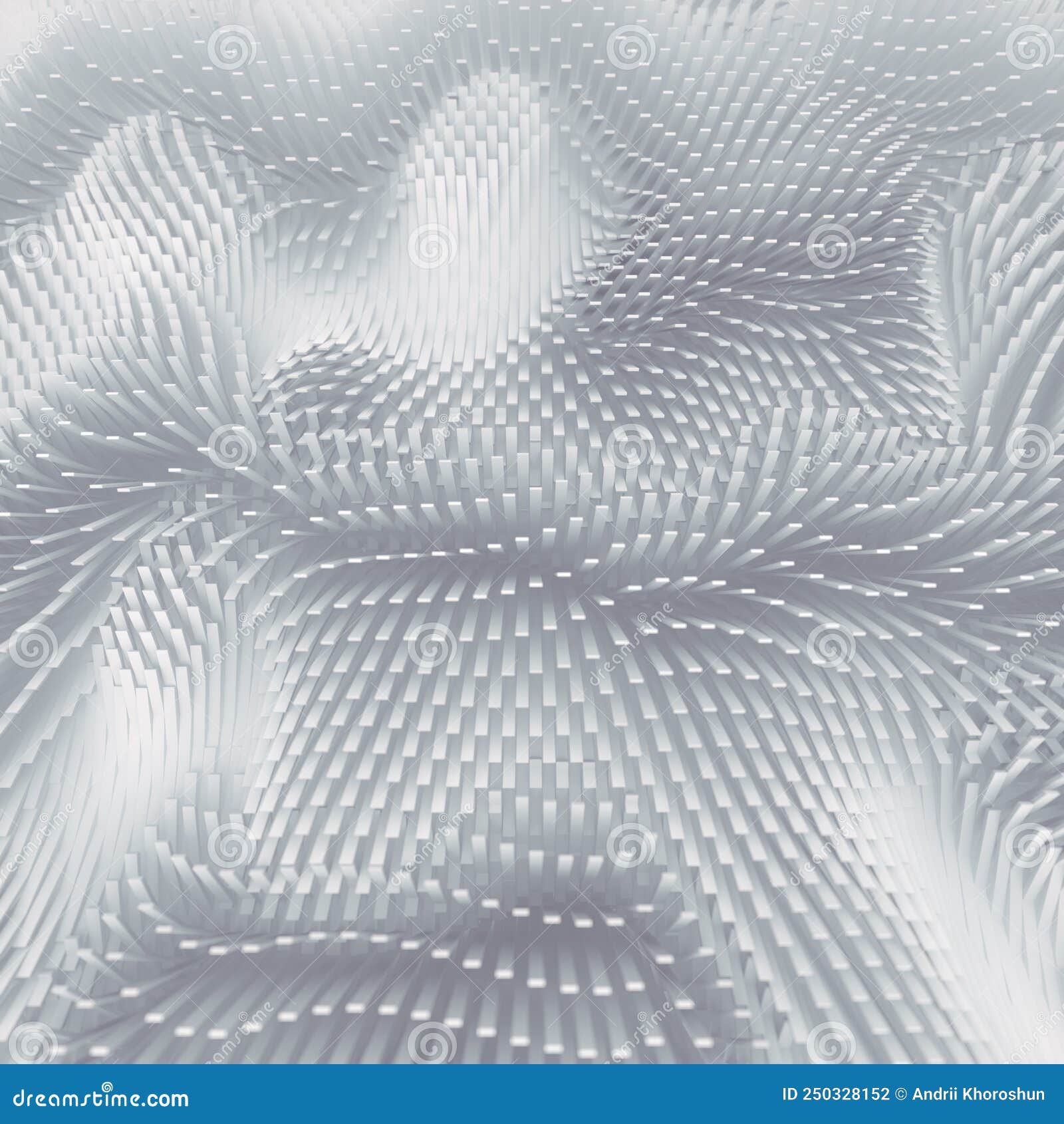 Wavy Background of White Geometric Shapes. 3d Rendering Advertising ...