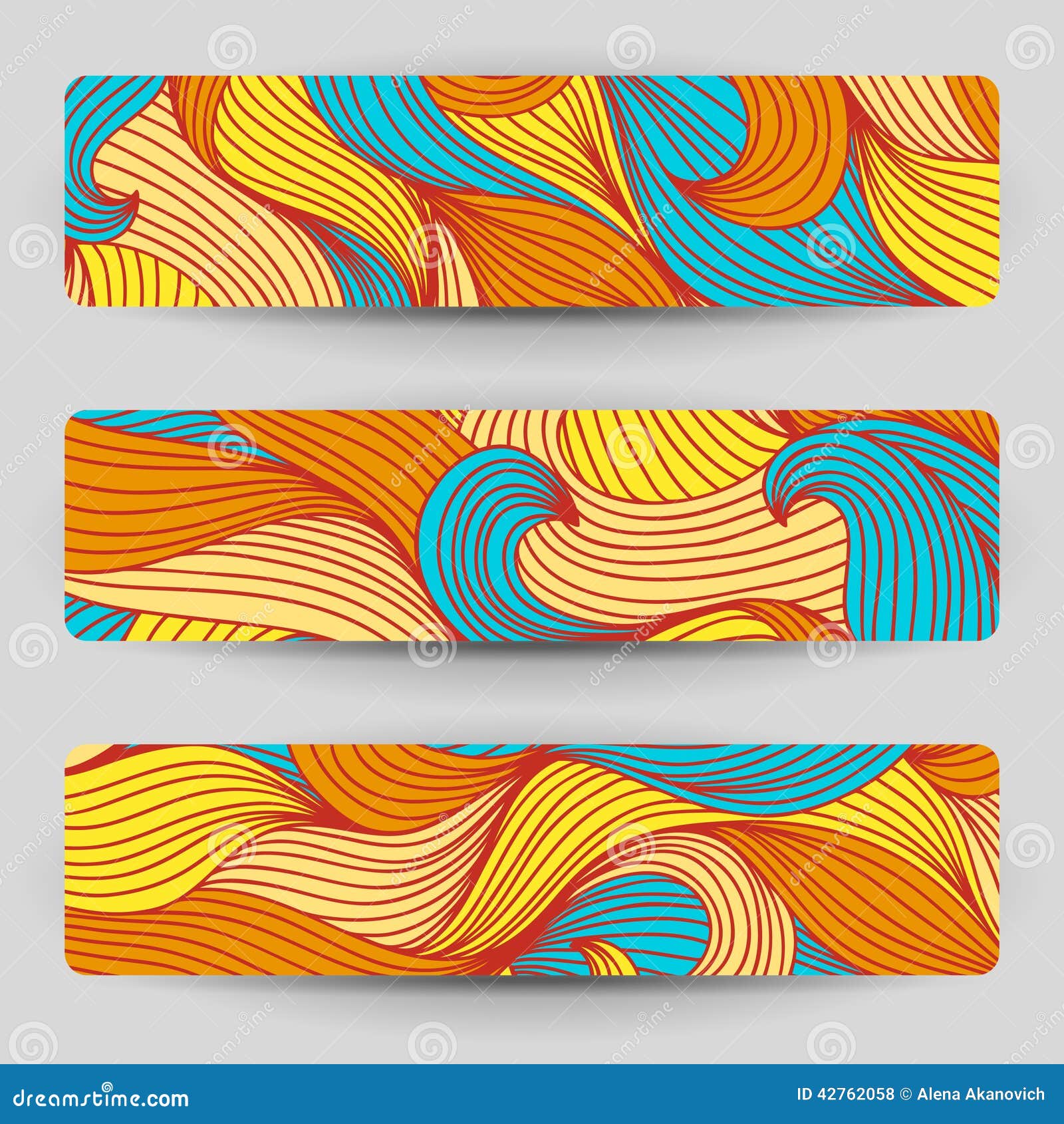 Wavy banners. stock vector. Illustration of floral, wavy - 42762058