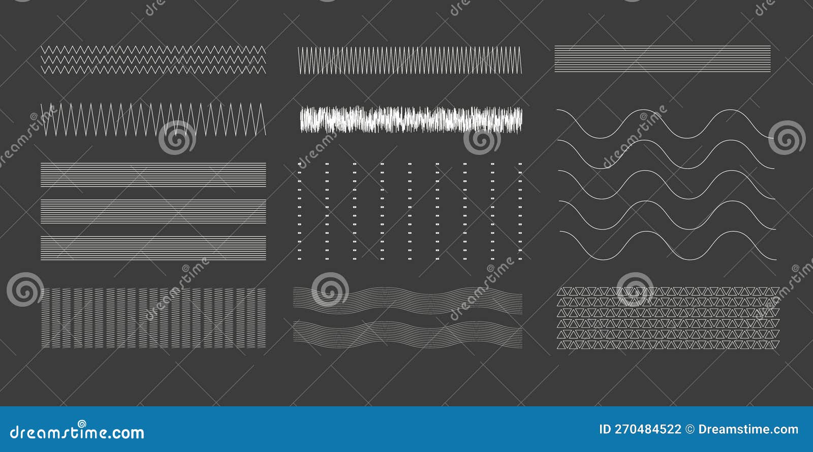 Wavy, Billow (zigzag) Line Element Set. Lines with Waving Effect Different Thin Line Wave ...