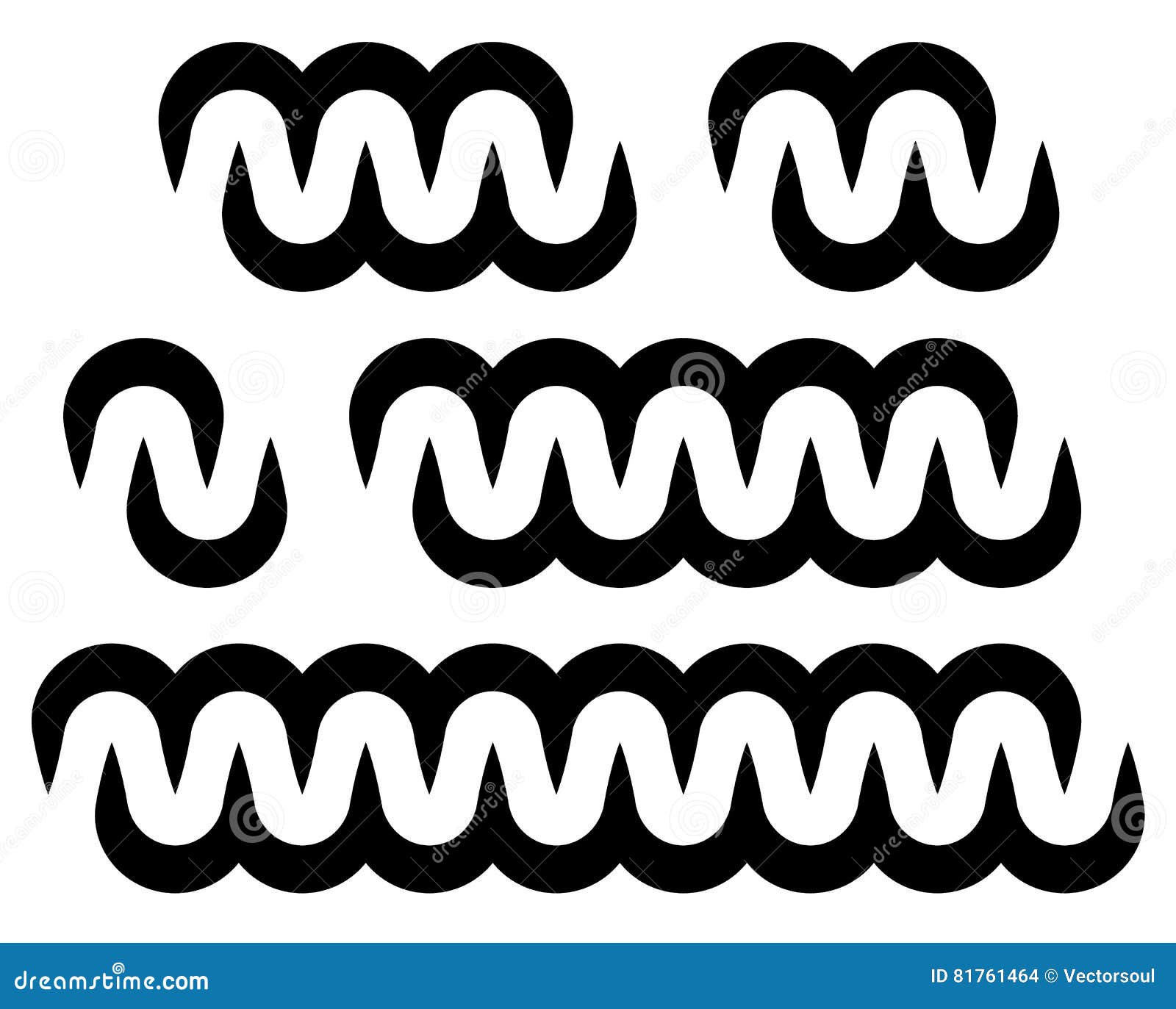 Wavy, Billowy Chain / Rope Like Design Elements Stock Vector ...