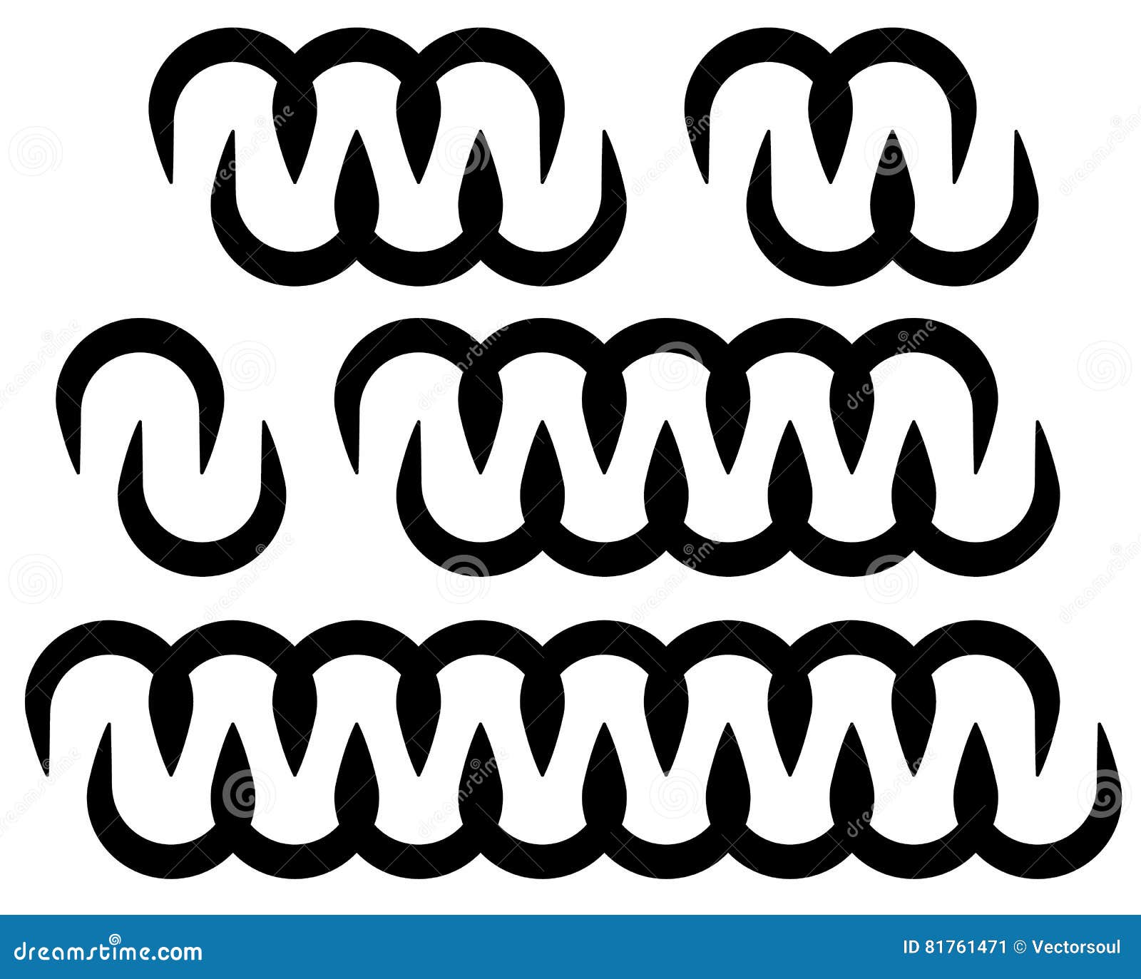 Wavy, Billowy Chain / Rope Like Design Elements Stock Vector ...