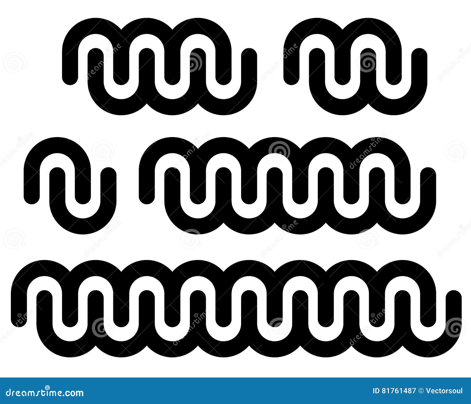 Wavy, Billowy Chain / Rope Like Design Elements Stock Vector ...