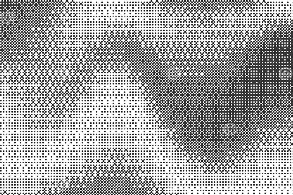Wavy Bitmap Pattern Background with Pixel. Gradient Dotted Halftone ...