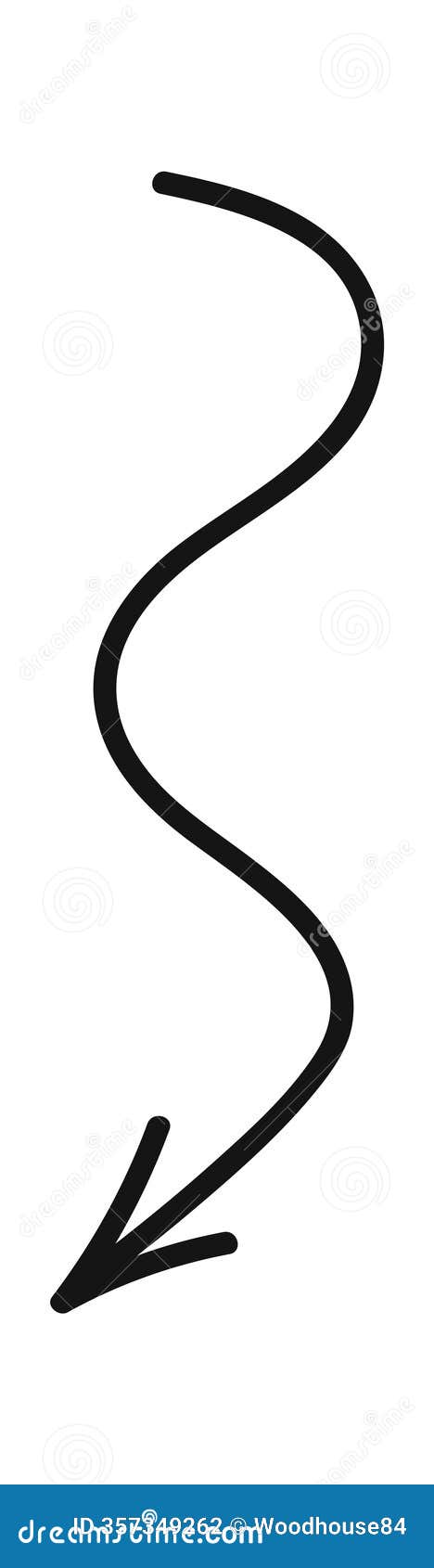 Wavy Black Arrow Scribble Sign Stock Illustration - Illustration of ...