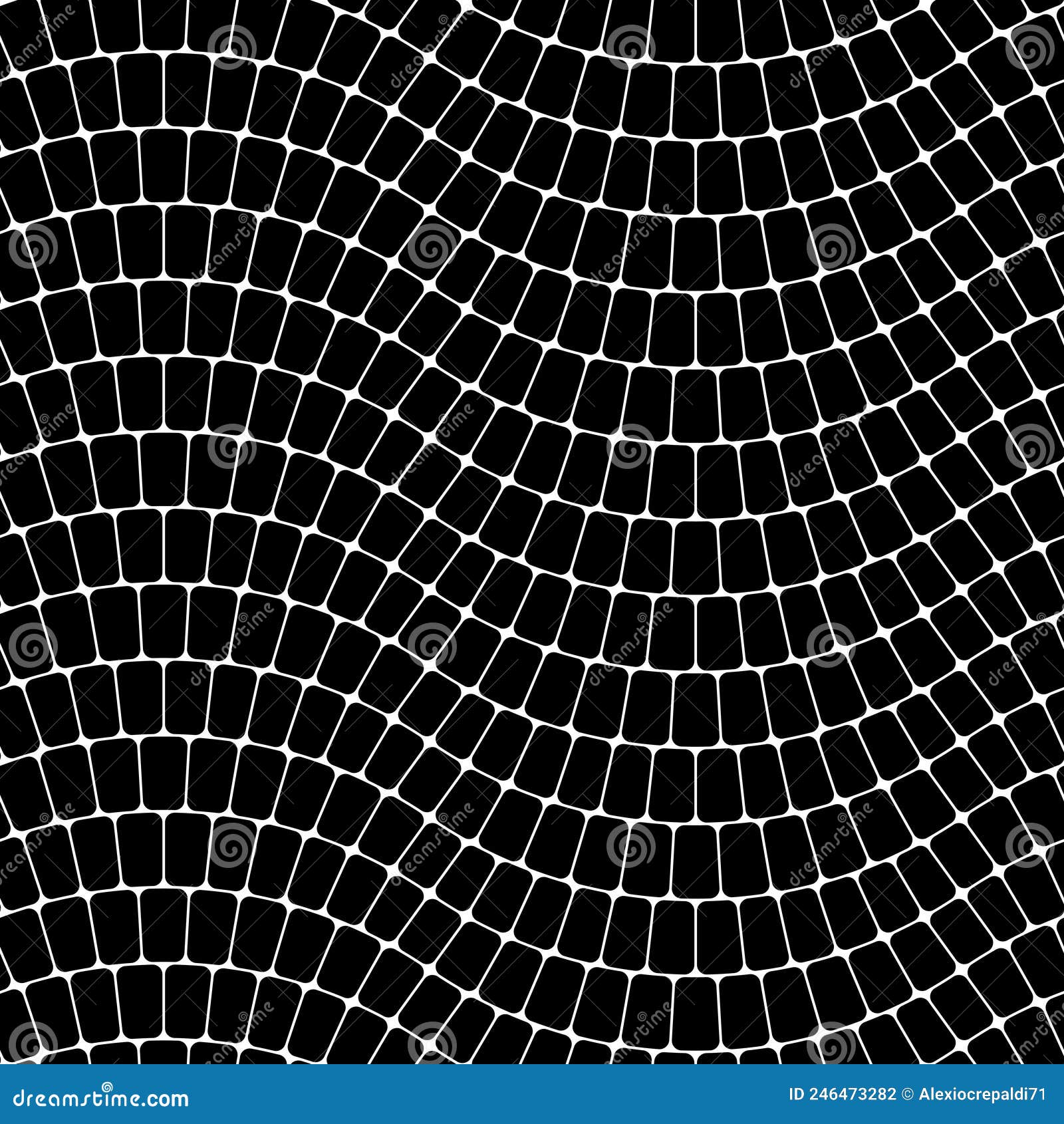 Wavy Black Cobblestone. Small Black Squares. Seamless Vector Pattern ...