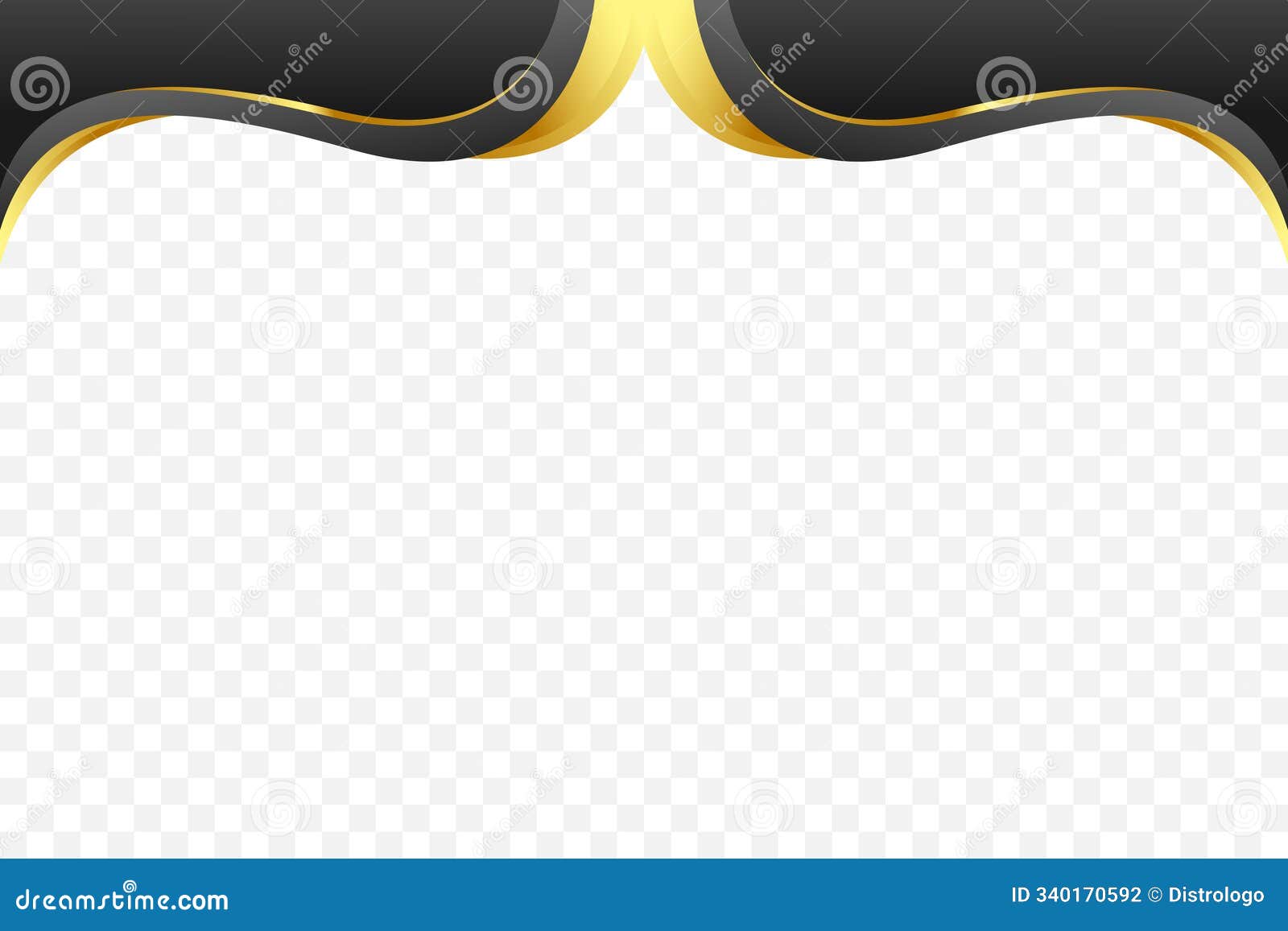 Wavy Black and Gold Vector Background for Decorative Header and Footer ...