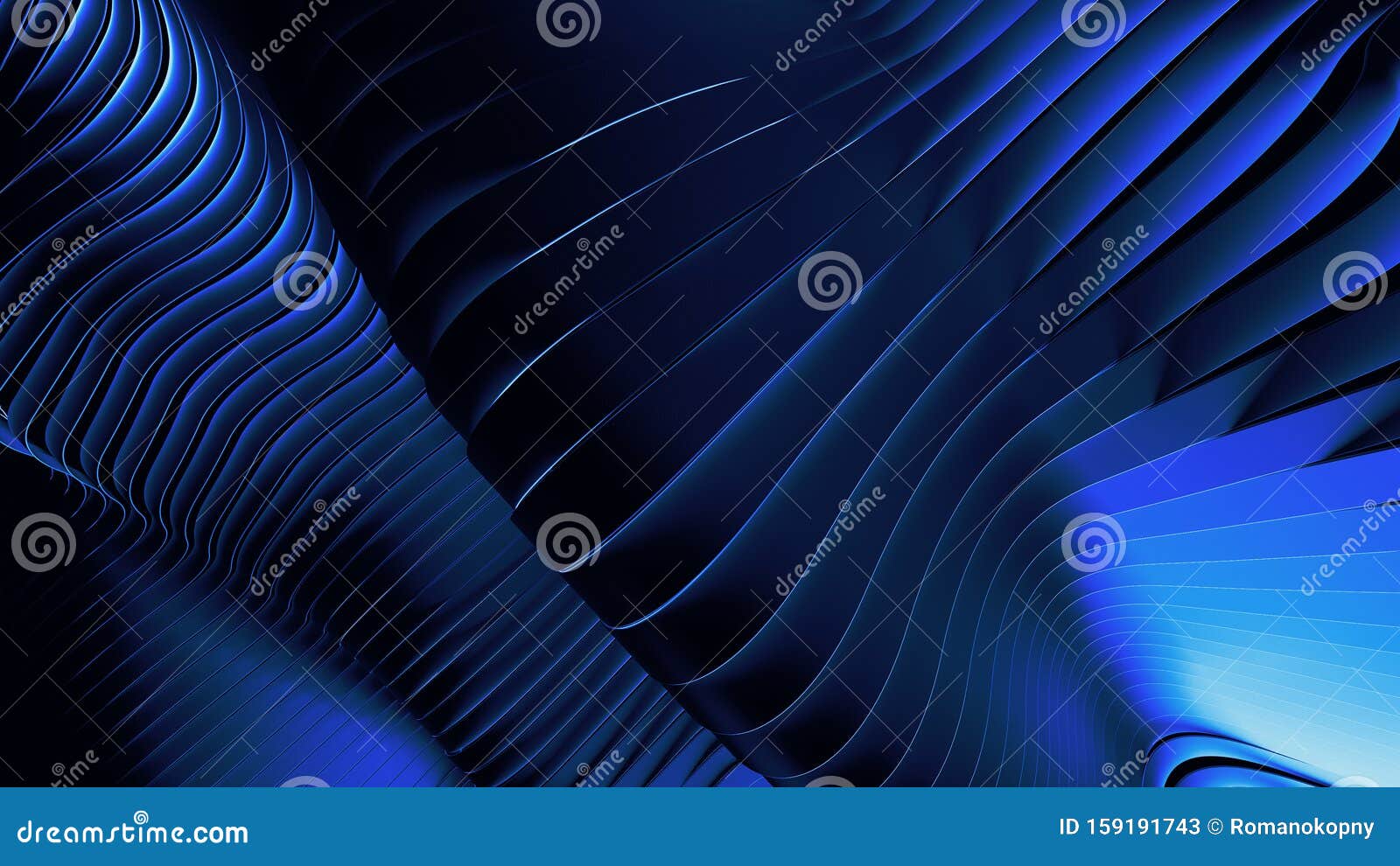 Wavy Blue Abstract Background Stock Illustration - Illustration of ...