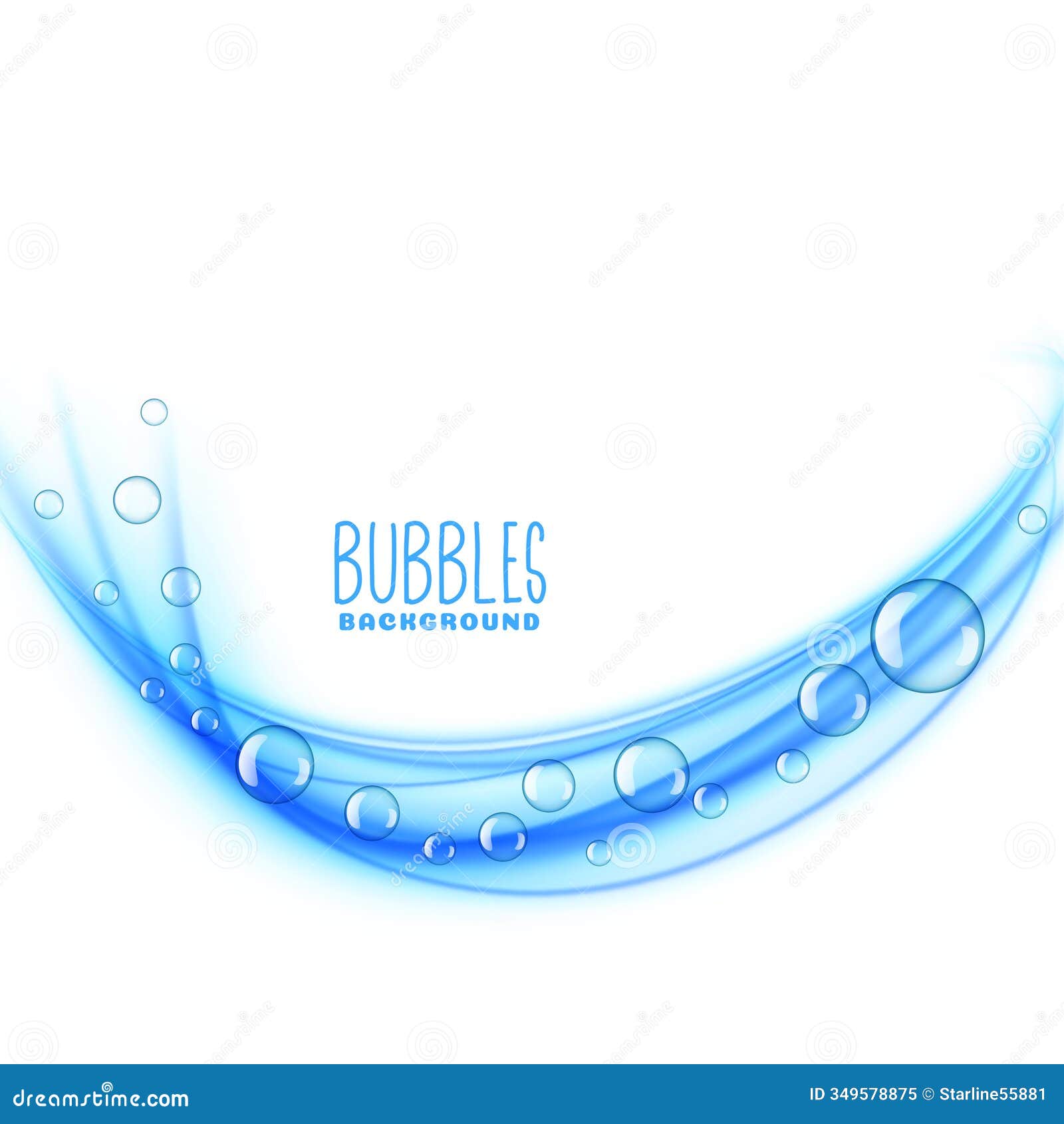 Wavy Blue Bubbles Background Design Stock Vector - Illustration of drop ...