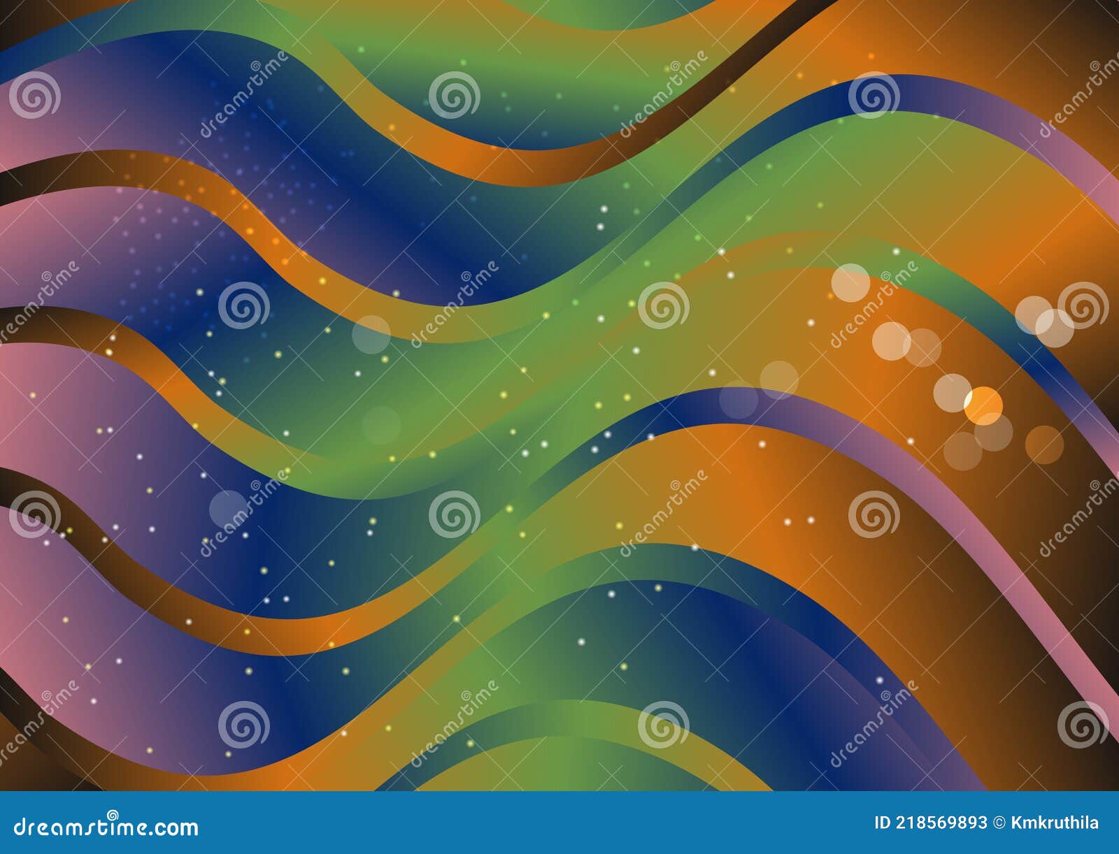 Wavy Blue Green and Orange Gradient Background Vector Image Stock ...