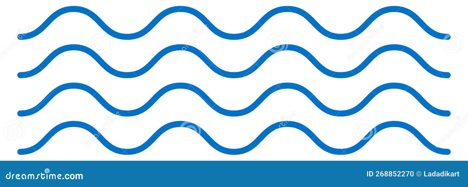 Wavy Blue Lines. Sea Water Surface Pattern Stock Vector - Illustration ...