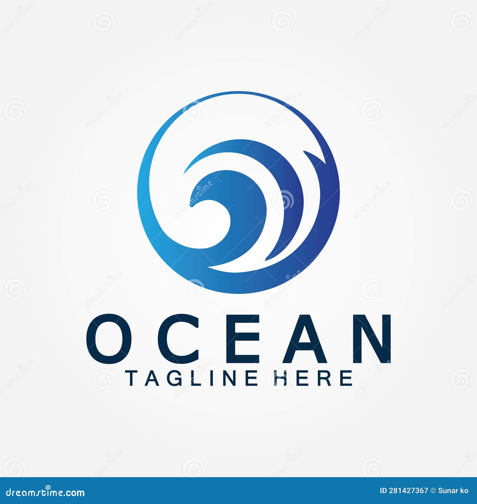 Wavy Blue Ocean Water Letter O Ocean Wave Logo Design Vector Stock ...