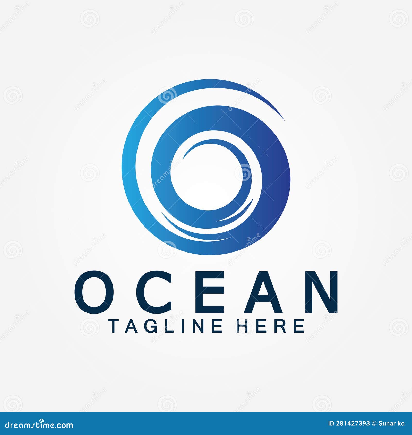 Wavy Blue Ocean Water Letter O Ocean Wave Logo Design Vector Stock ...