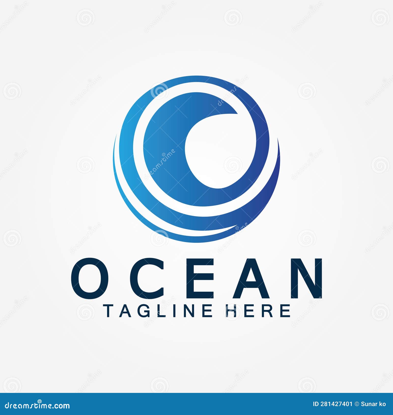 Wavy Blue Ocean Water Letter O Ocean Wave Logo Design Vector Stock ...