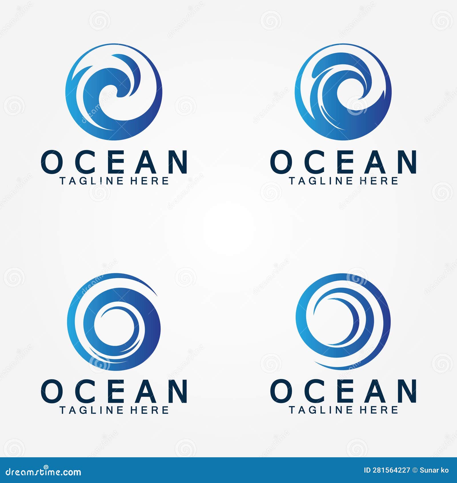 Wavy Blue Ocean Water Letter O Ocean Wave Logo Design Vector Stock ...