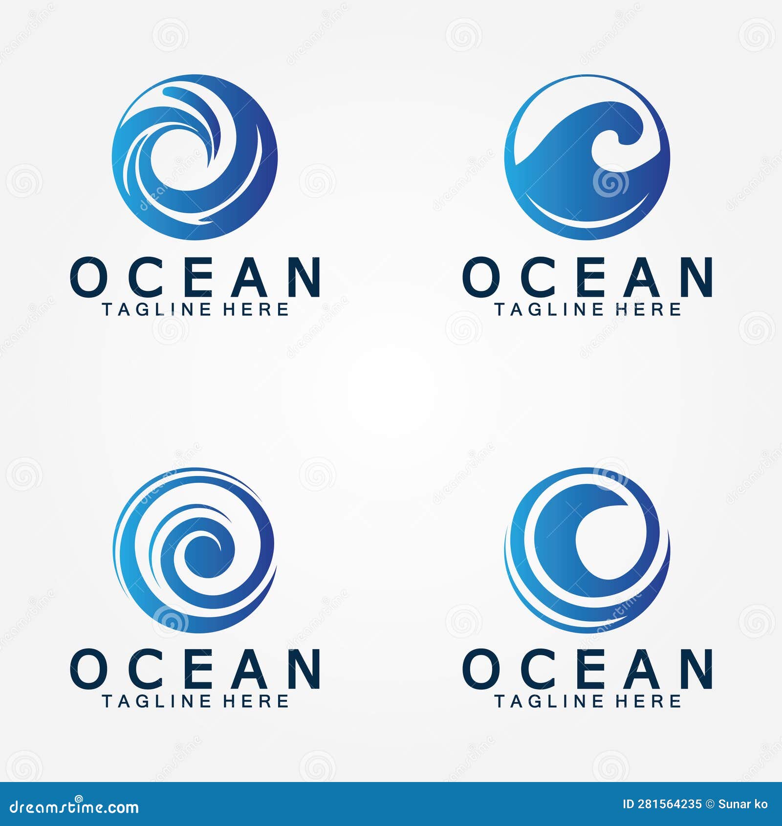 Wavy Blue Ocean Water Letter O Ocean Wave Logo Design Vector Stock ...