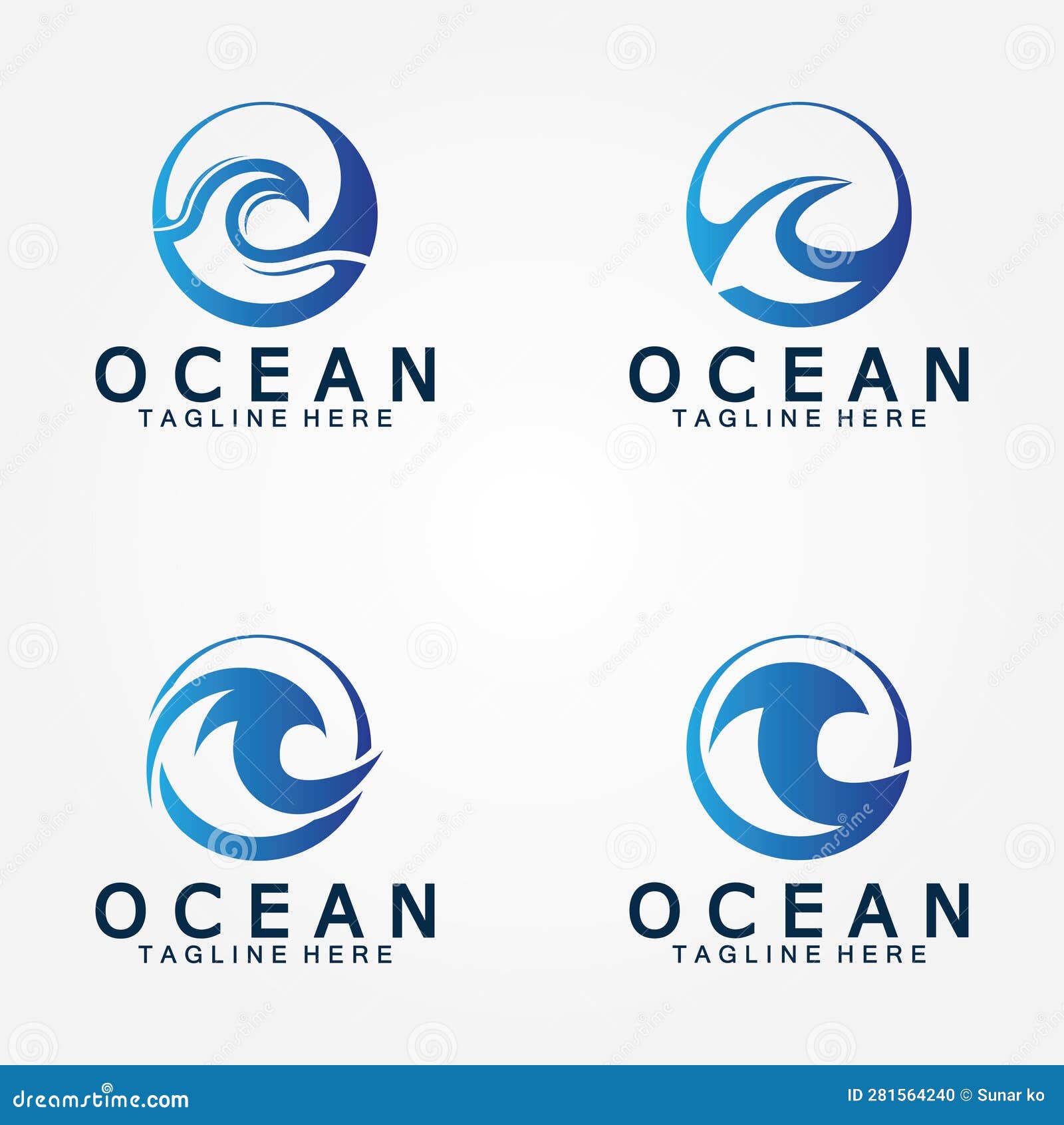 Wavy Blue Ocean Water Letter O Ocean Wave Logo Design Vector Stock ...