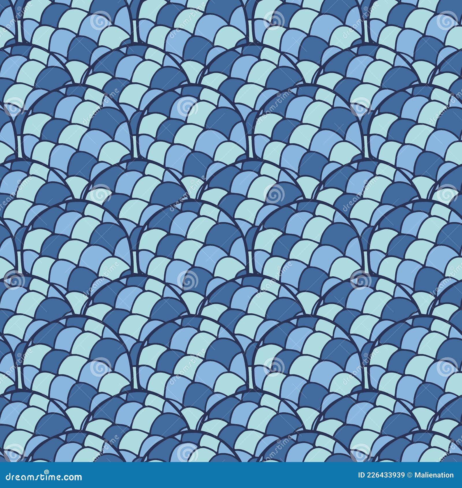 Wavy Blue Pattern. Vector Seamless Background Stock Vector ...
