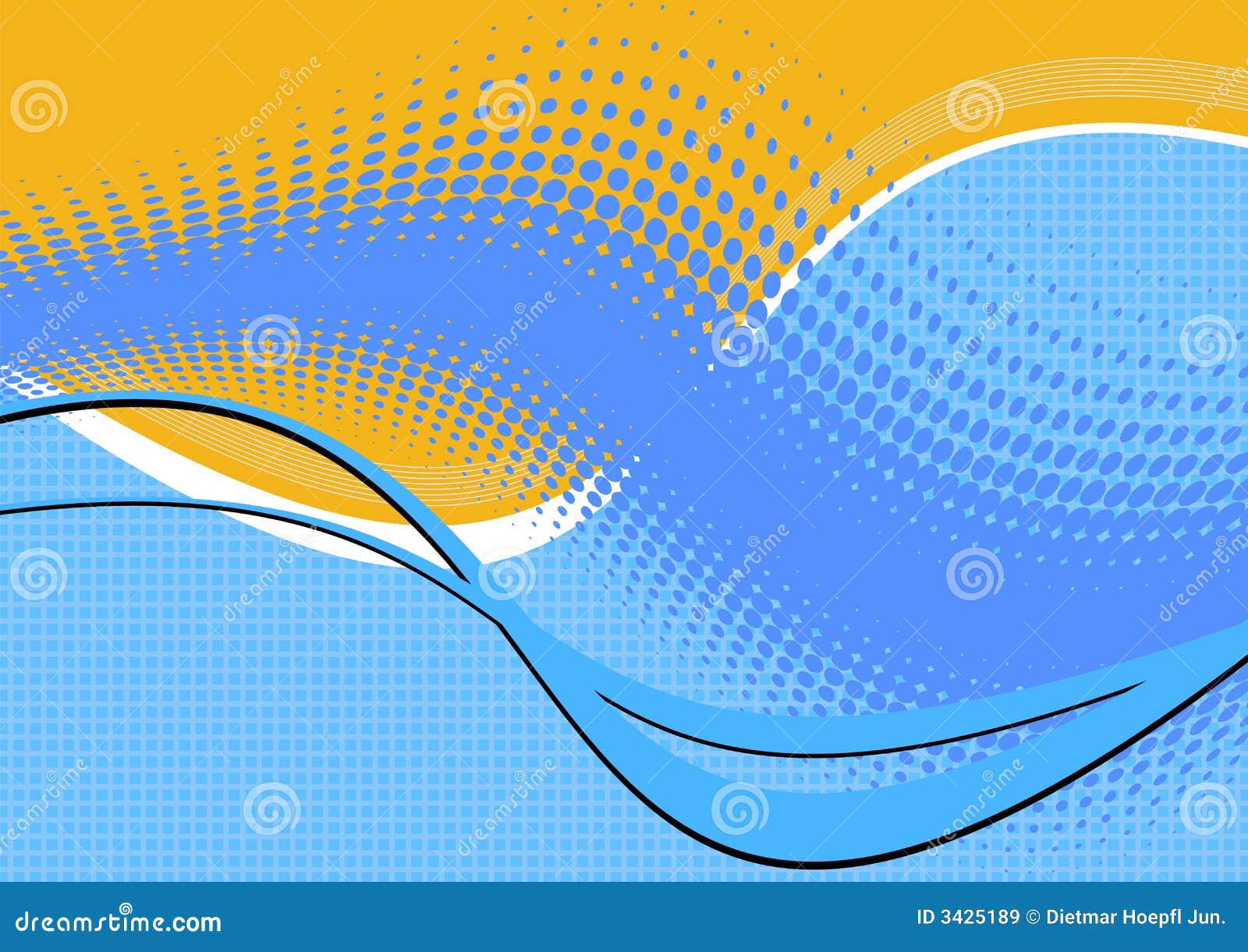 Wavy Blue and Yellow Abstract Stock Vector - Illustration of graceful ...