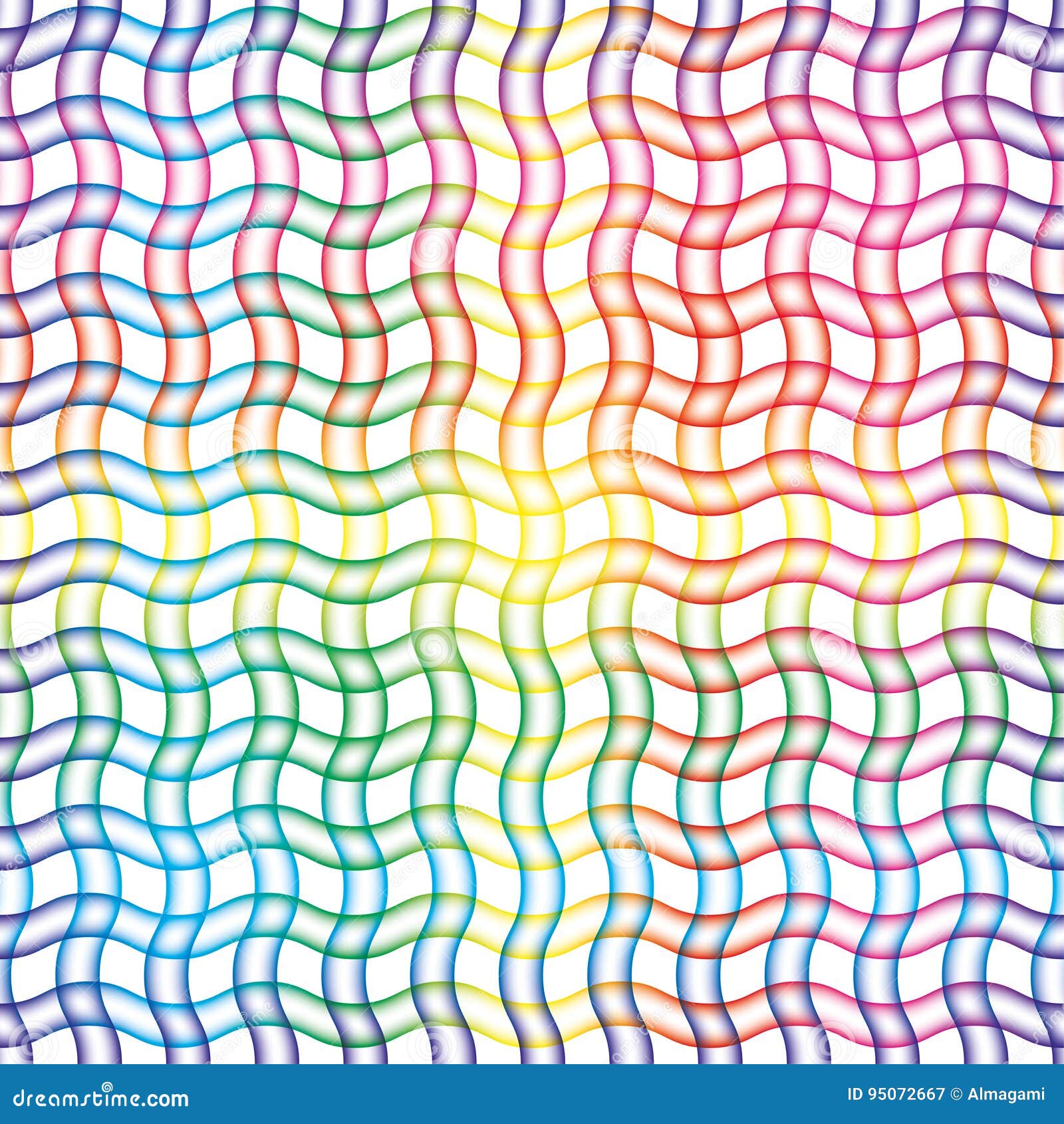 Wavy Blured Wavy Line Grid Seamless Colorful Background. Stock Vector ...