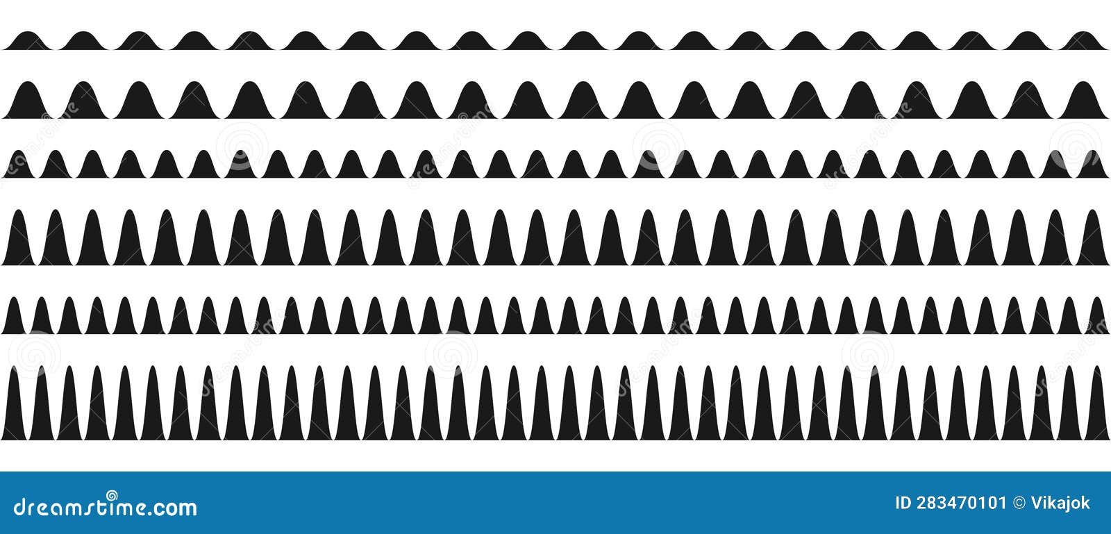 Wavy Border Pattern Set. Repeating Wave Lines Collection. Graphic ...