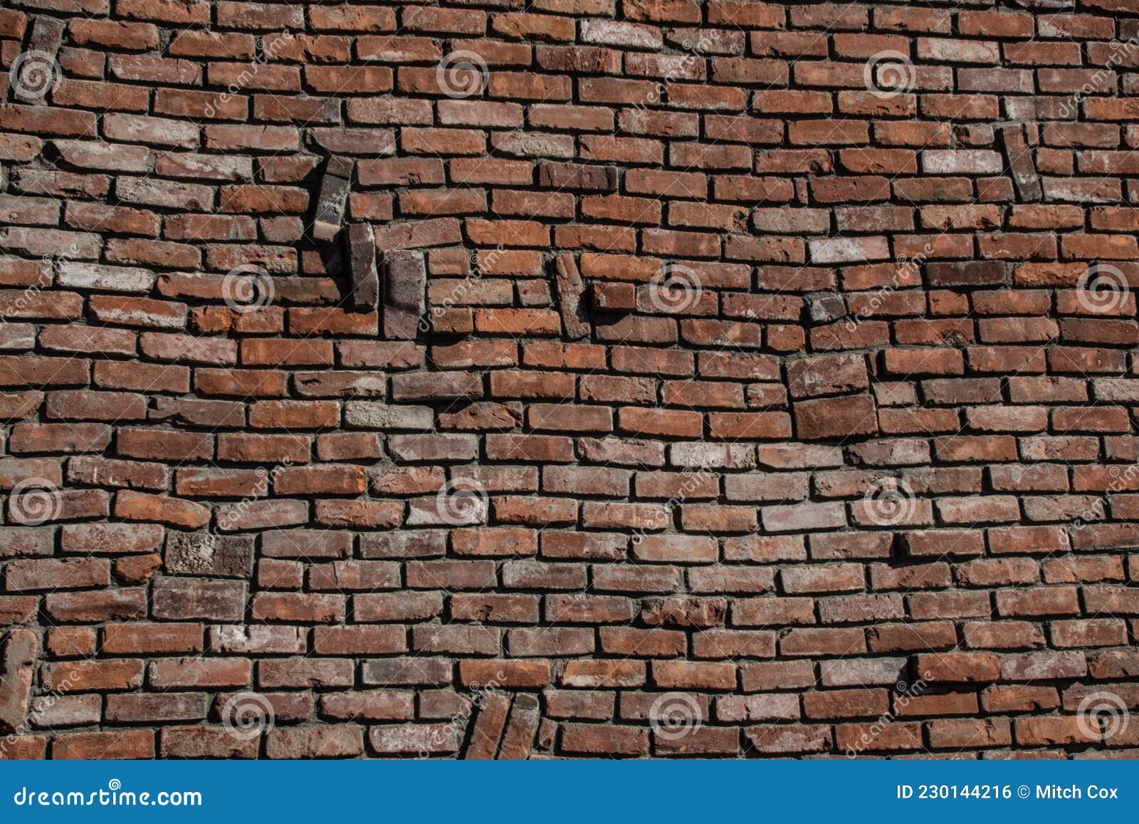 Wavy Bricks stock photo. Image of years, wall, bricks - 230144216